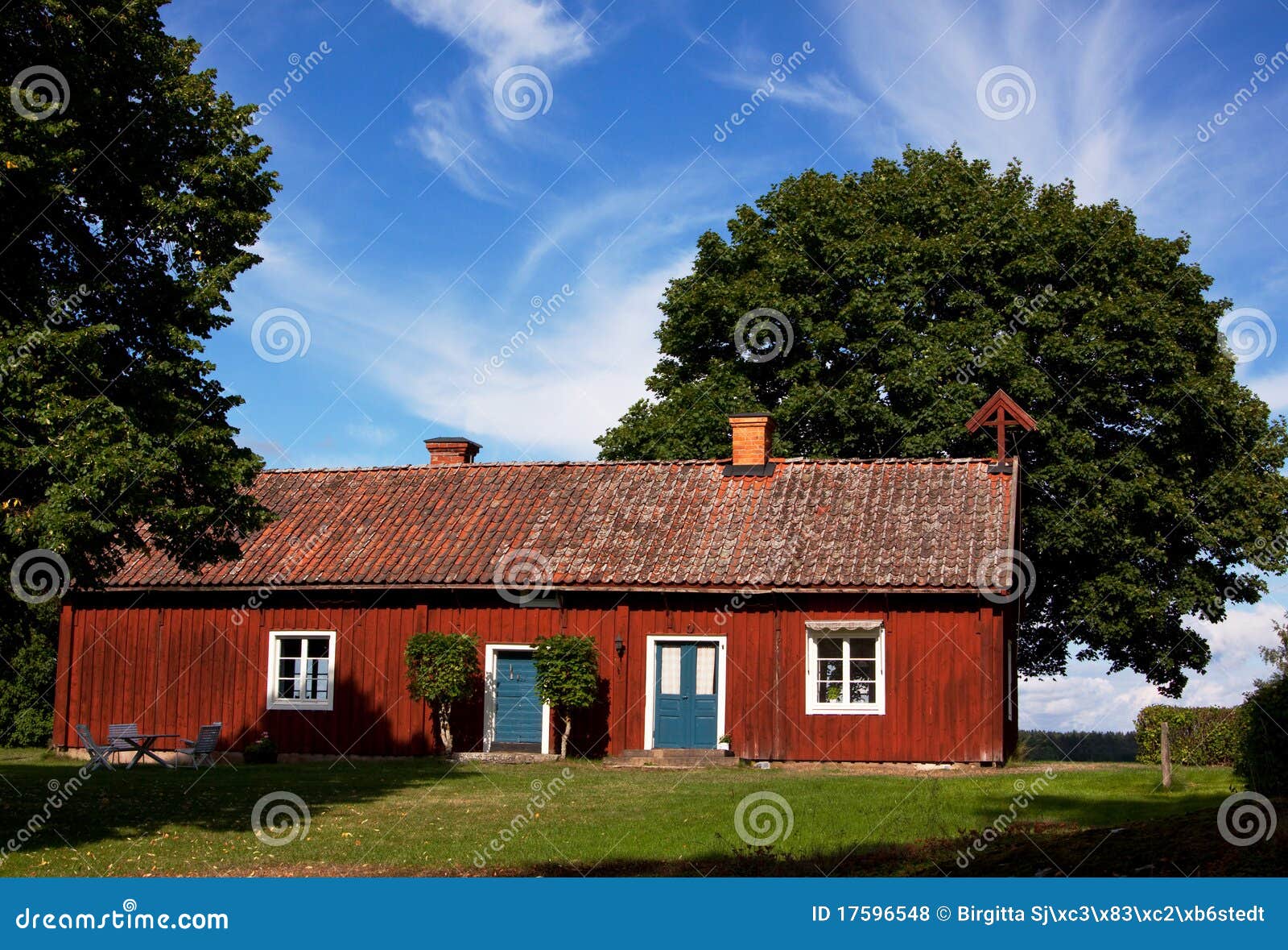 Typisch Zweeds Rood Landelijk Huis. Stock Foto - Image of noords ...