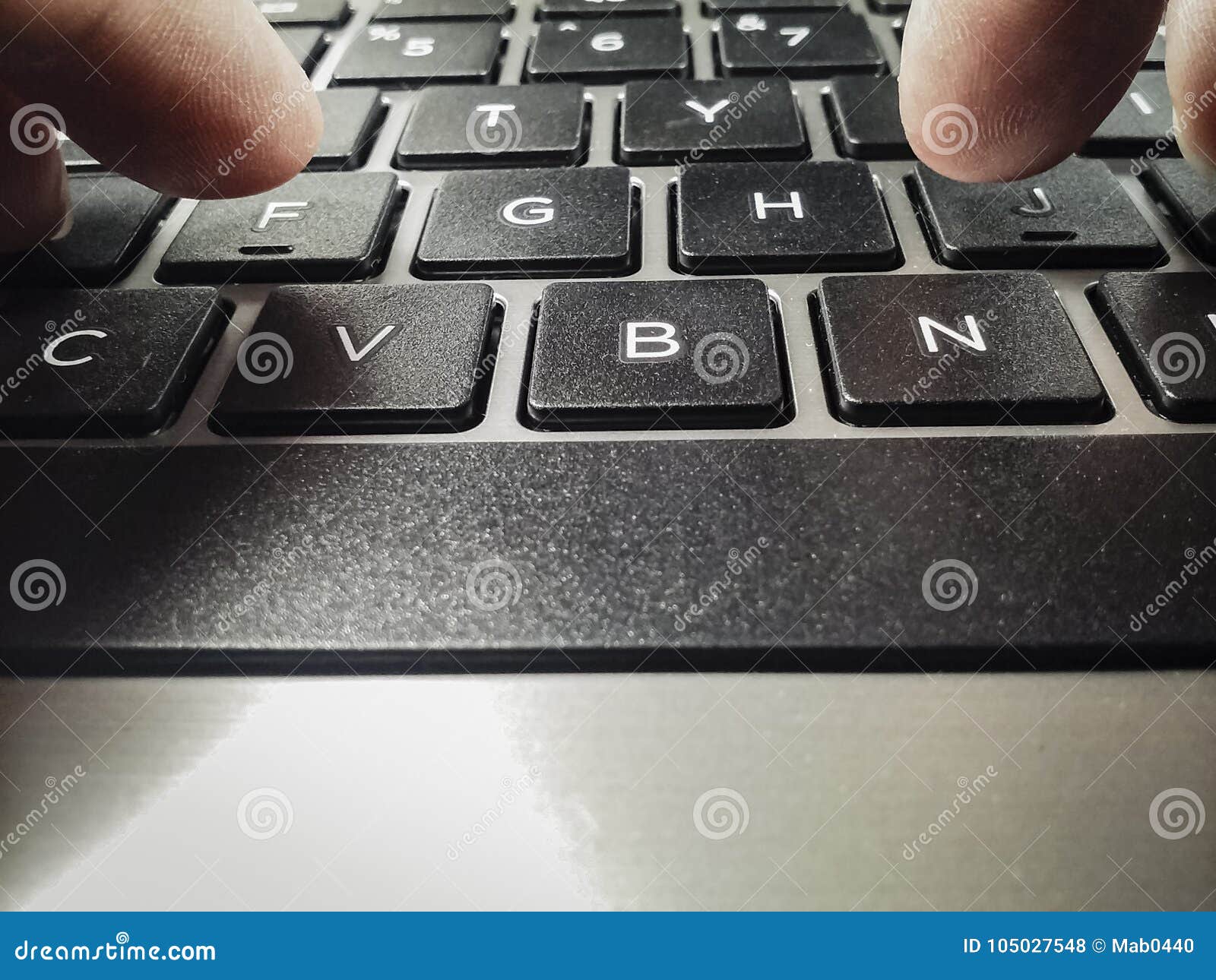 Typists Fingers Reach for the Home Row on the Keyboard Stock Photo ...