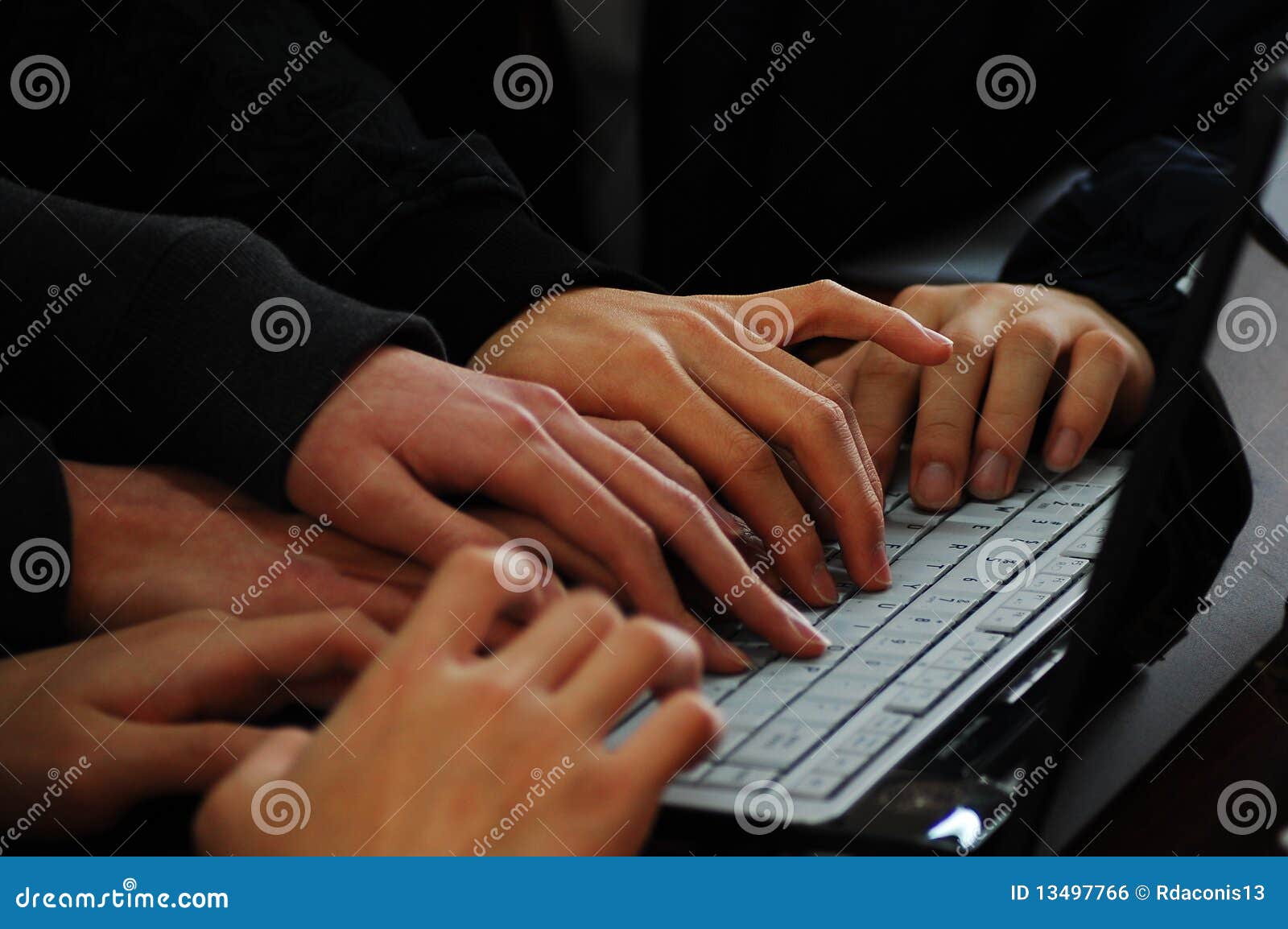 Typists at work stock photo. Image of working, computer - 13497766