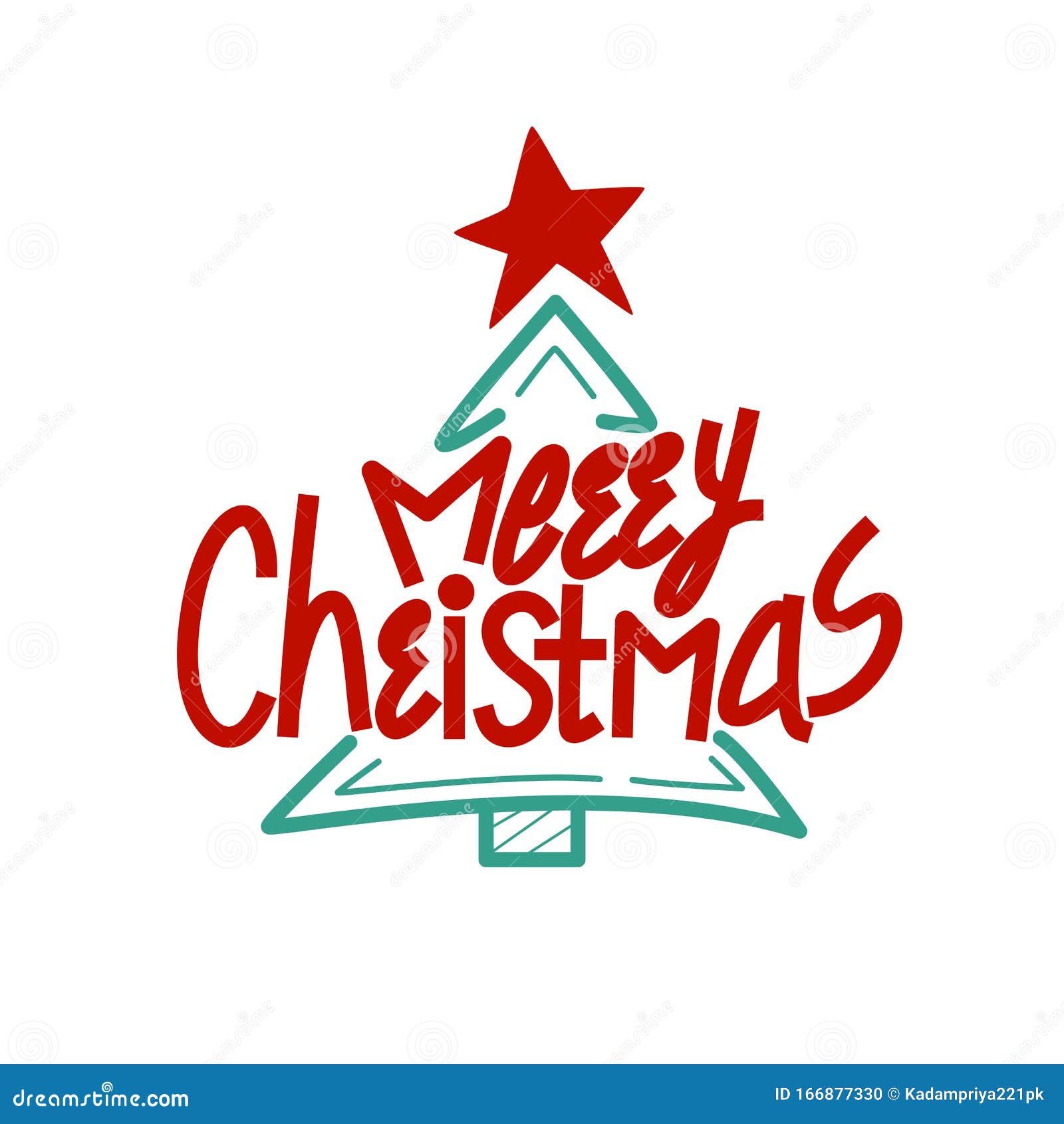 Merry Christmas Colorful Text. Vector Illustration. Cartoon Merry Xmas ...