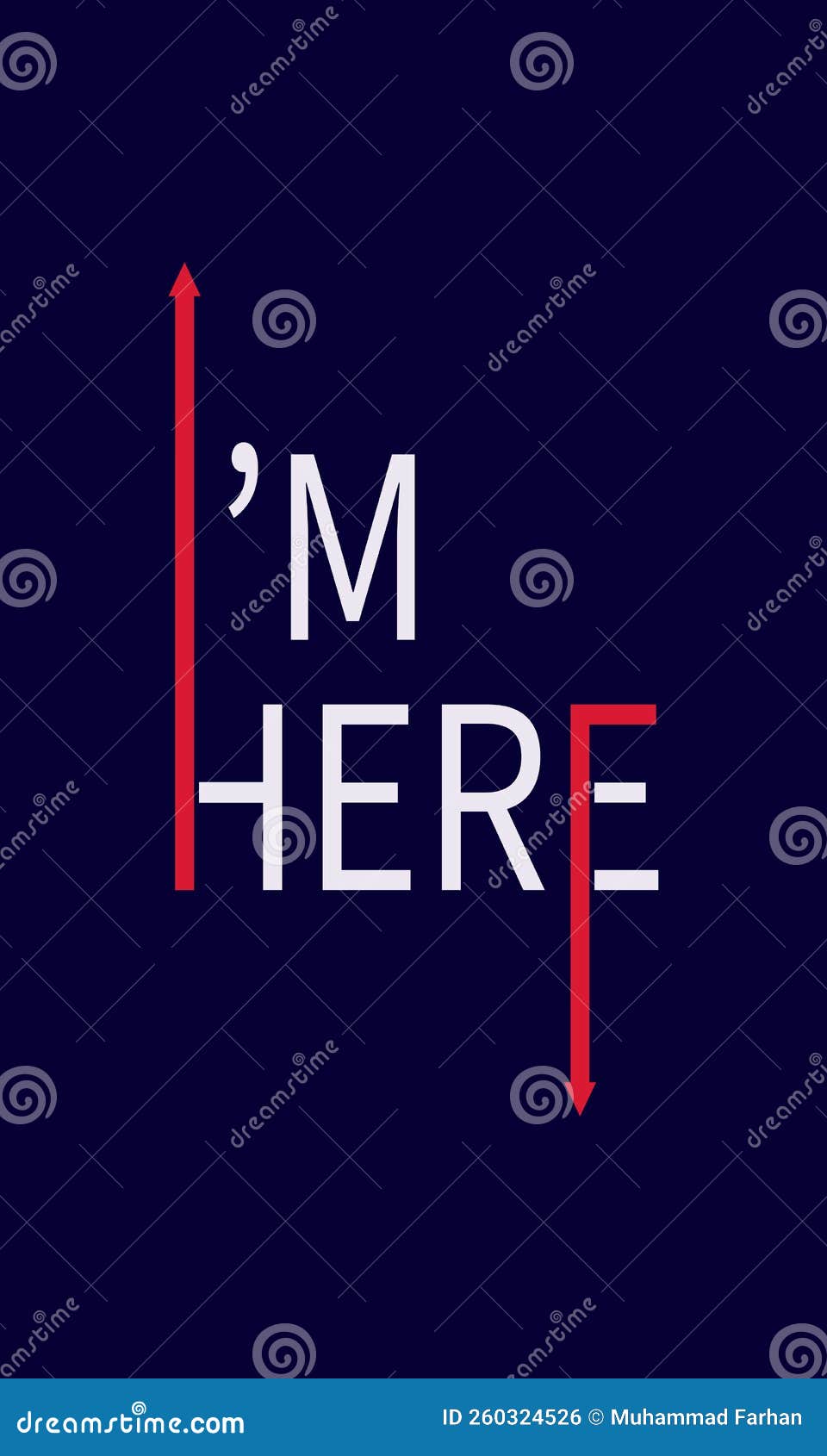 Im Here Typography Graphic Design, Stock Vector - Illustration of ...
