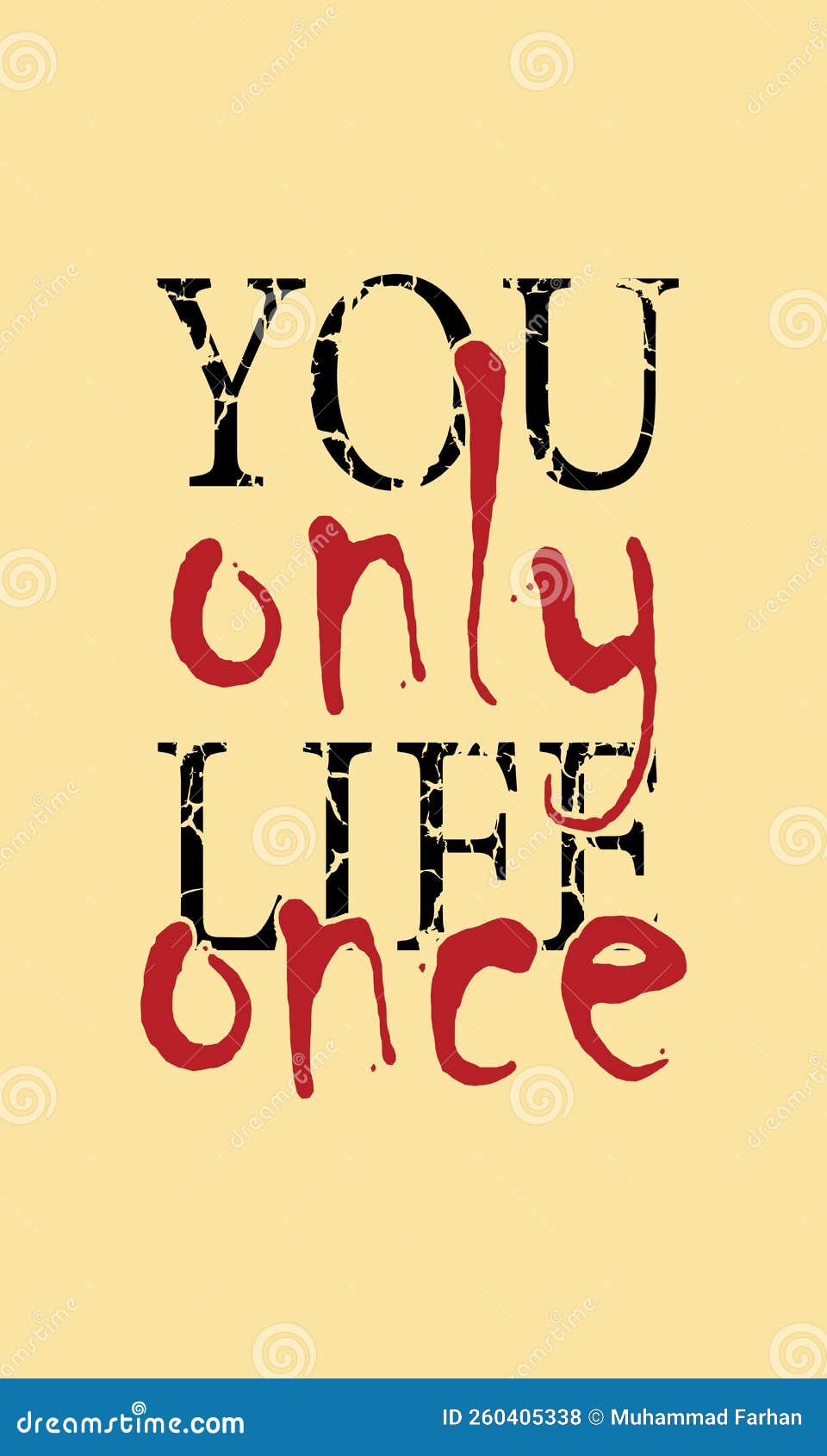 You only Life Once Typography Graphic Design Stock Vector ...