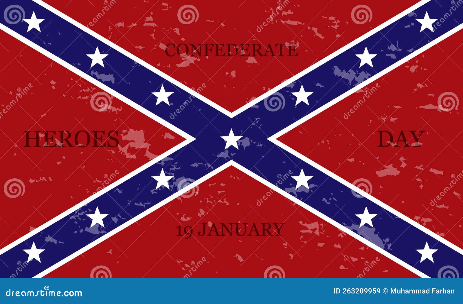 Confederate Heroes Day 19 January Typography Graphic Design, with Flag ...