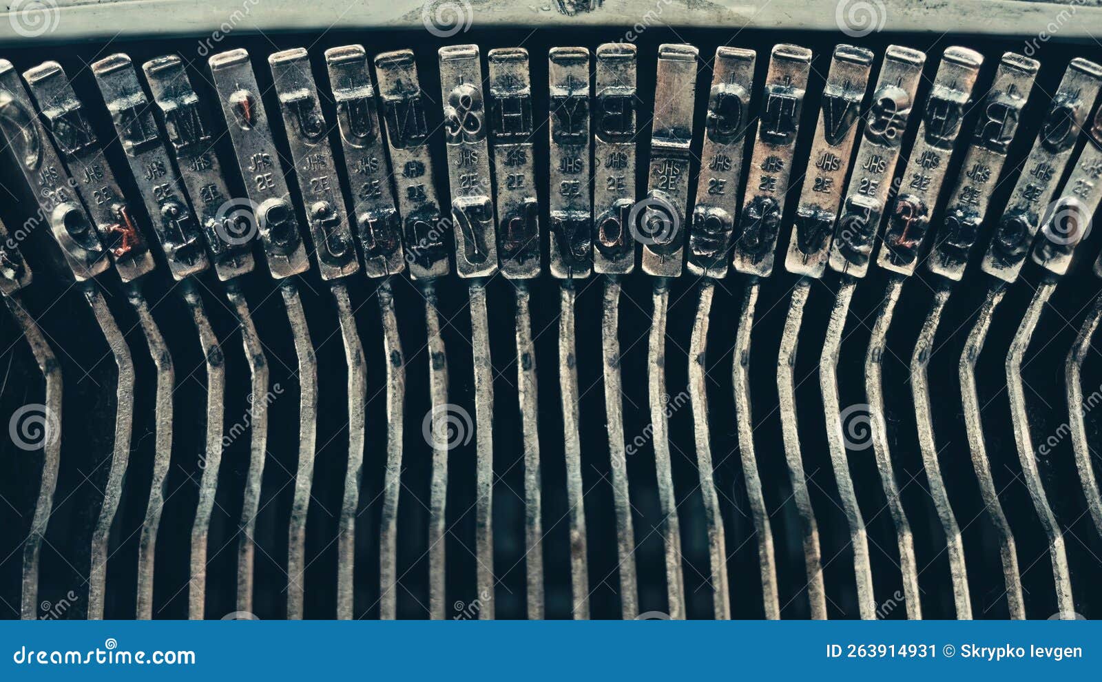 Typo Keys of a Old Manual Typewriter Typing on a Retro Writing Machine ...