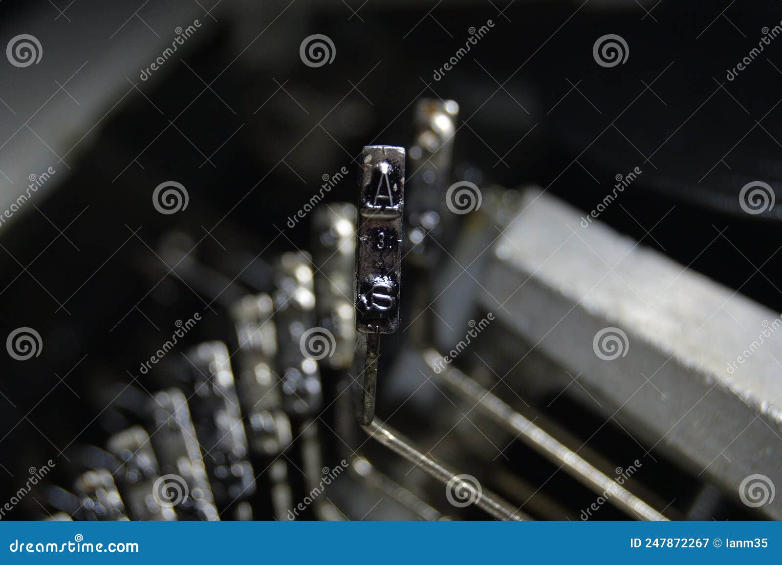 Letter a with Tint in the Typo of a Old Qwerty Typewriter Stock Image ...