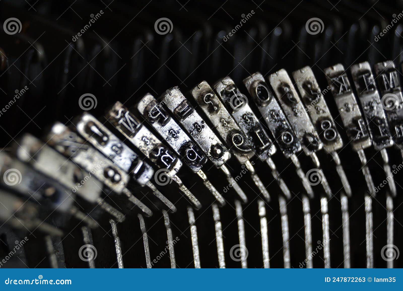 Letters and Numbers in the Typo of a Old Qwerty Typewriter Stock Image ...