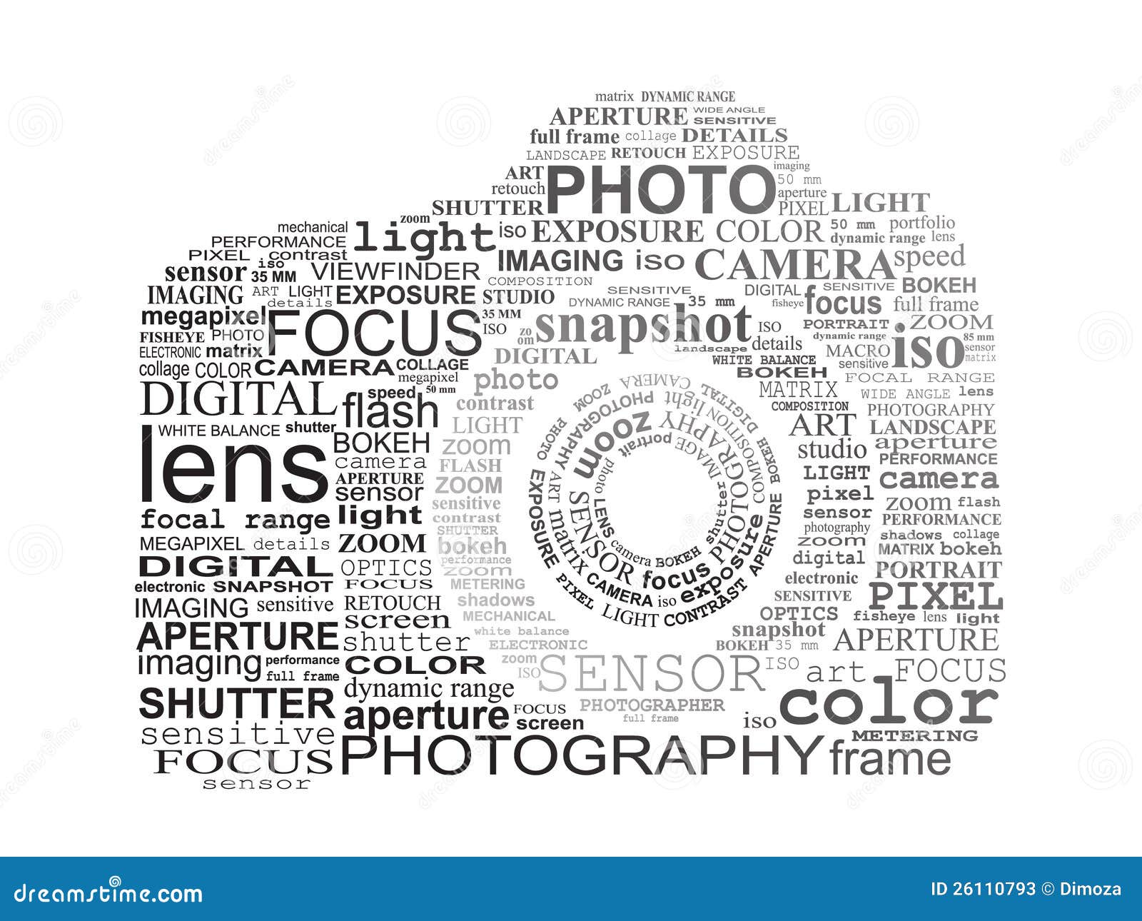 Typografische SLR Kamera. vektor abbildung. Illustration von porträt ...