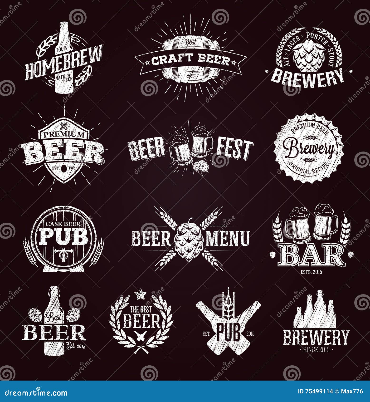 Typographic Beer Labels And Logos Vector Illustration | CartoonDealer ...
