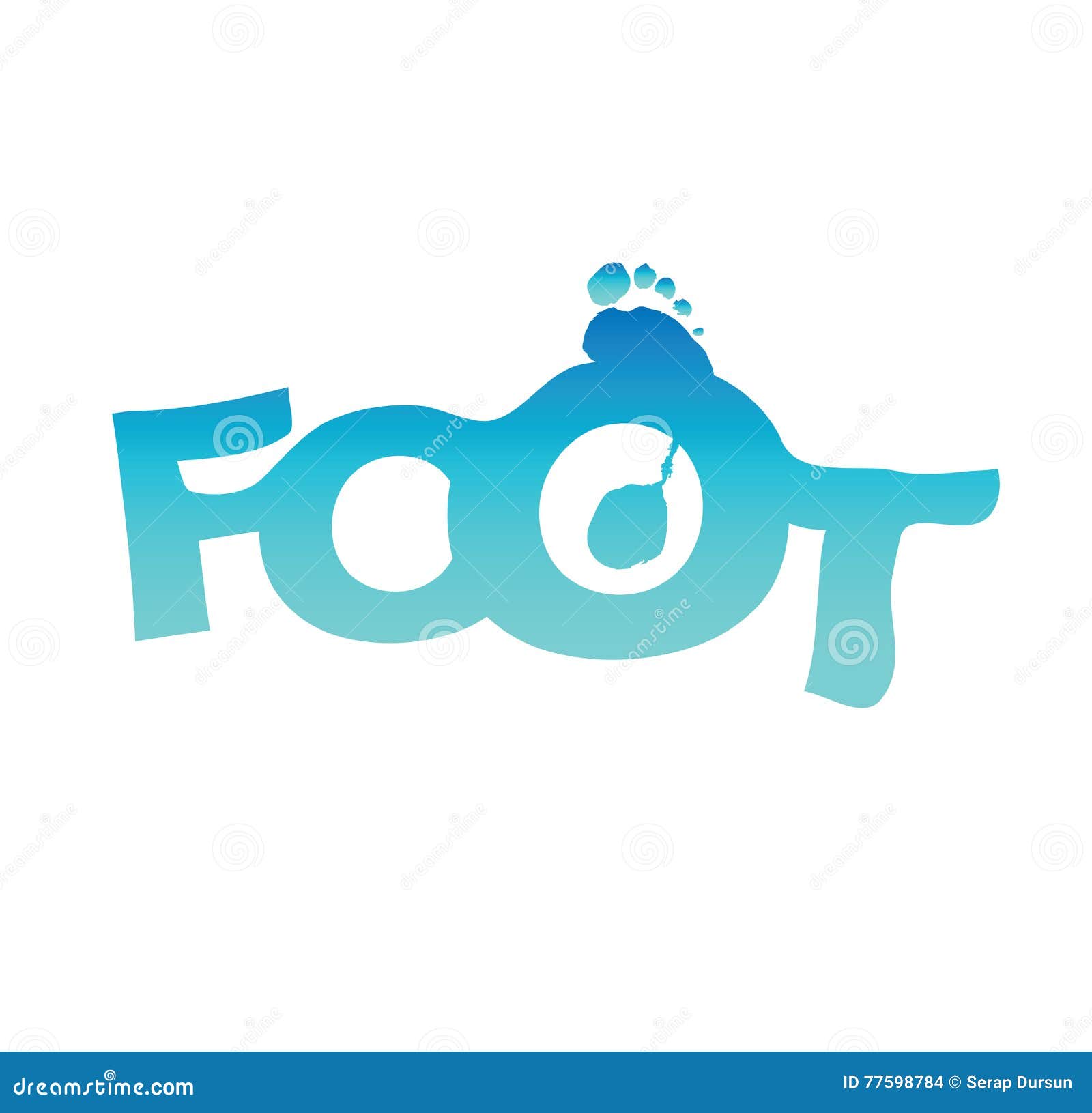 Typographic Foot Design stock vector. Illustration of card - 77598784