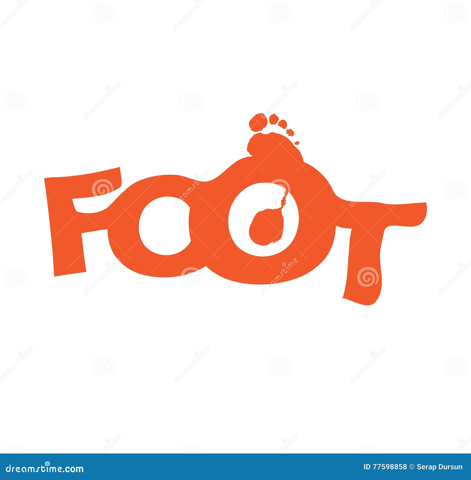 Typographic Foot Design stock vector. Illustration of organic - 77598858
