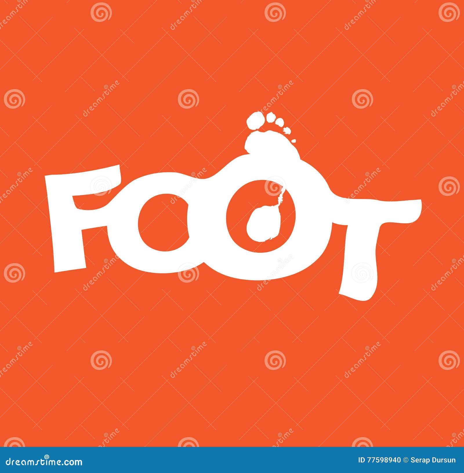 Typographic Foot Design stock vector. Illustration of natural - 77598940