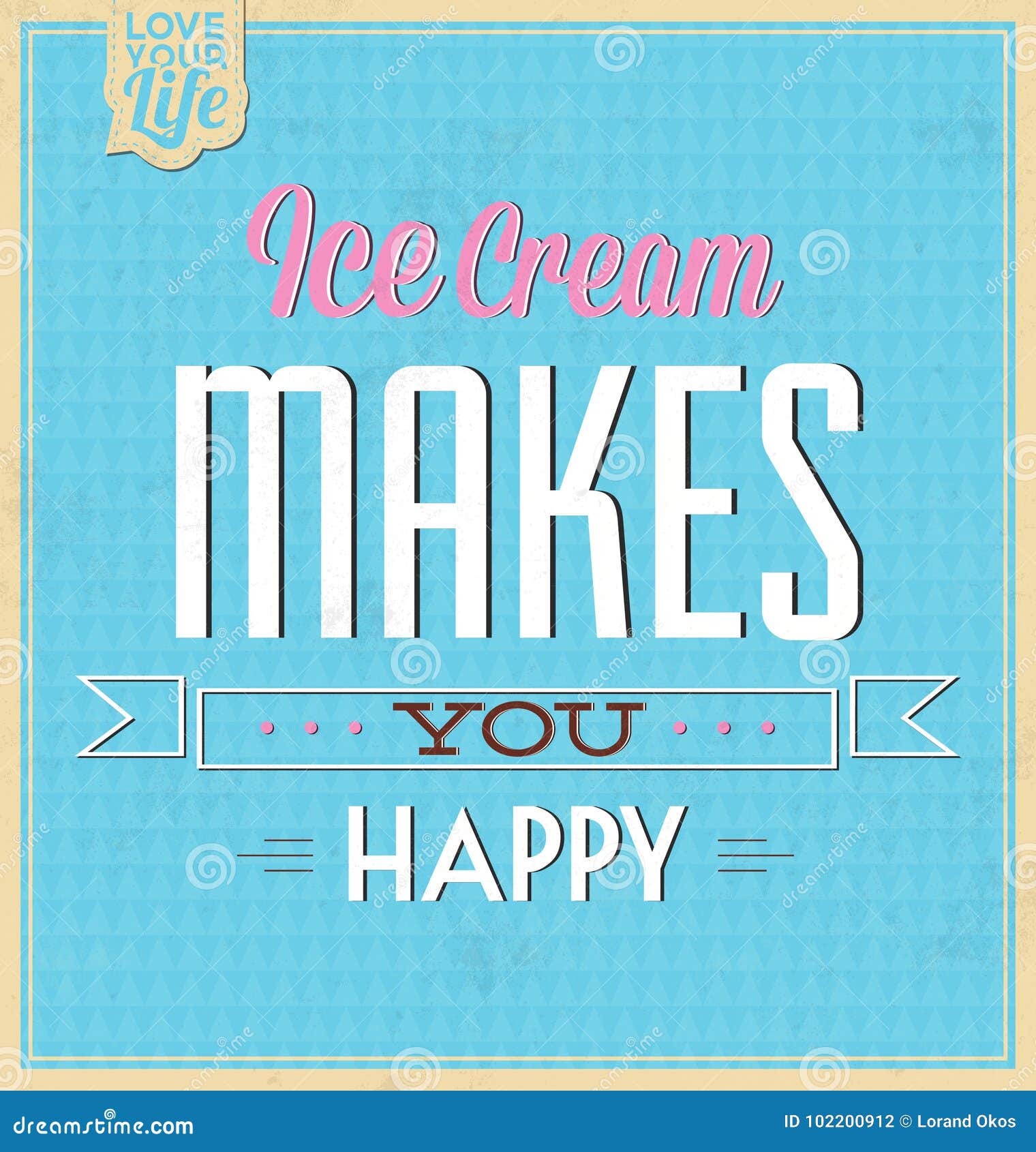 Typographic Ice Cream Design Stock Vector - Illustration of font ...