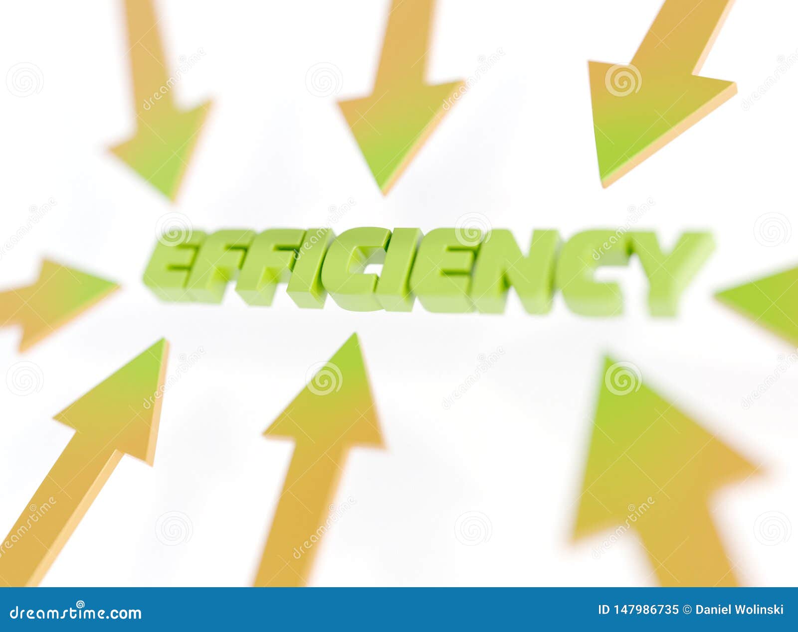 Efficiency Typographic 3d Illustration, Arrows Pointing To Word ...