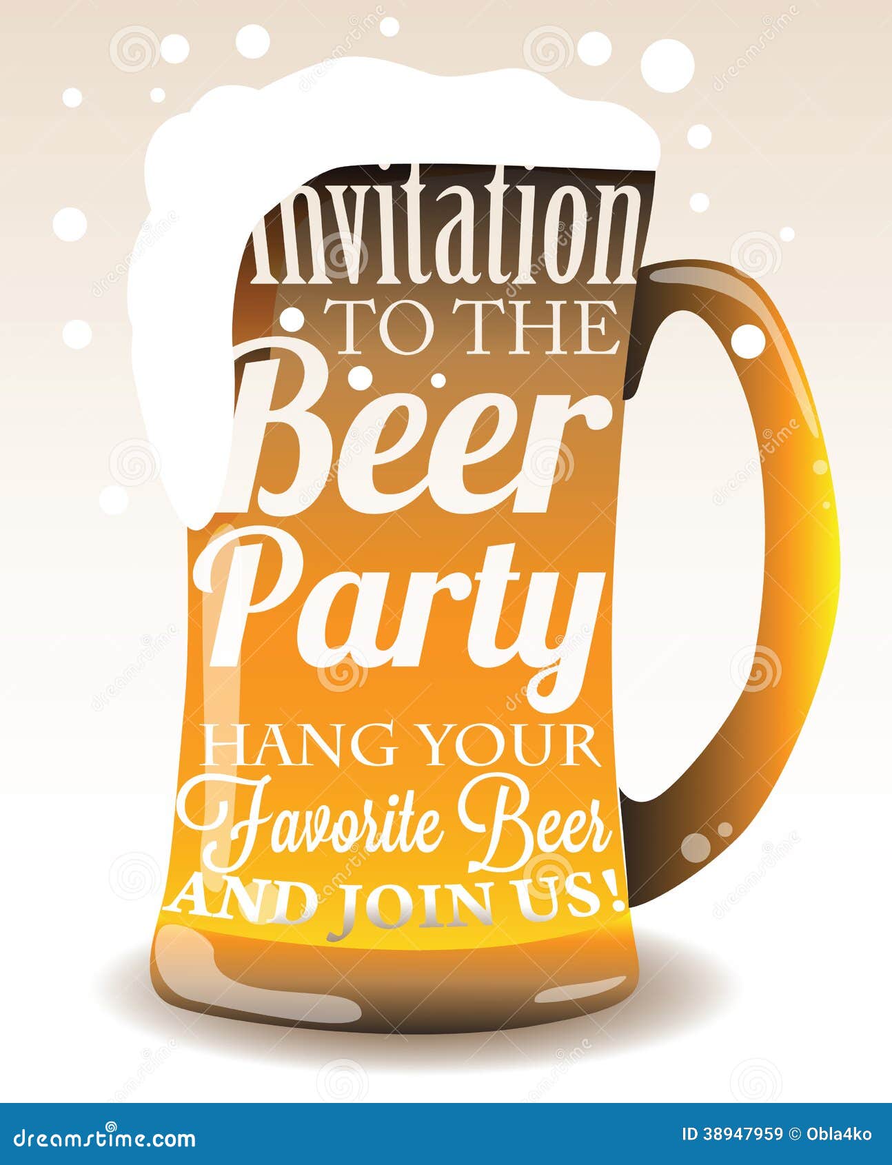 Typographic Invitation To the Beer Party Stock Vector - Illustration of ...