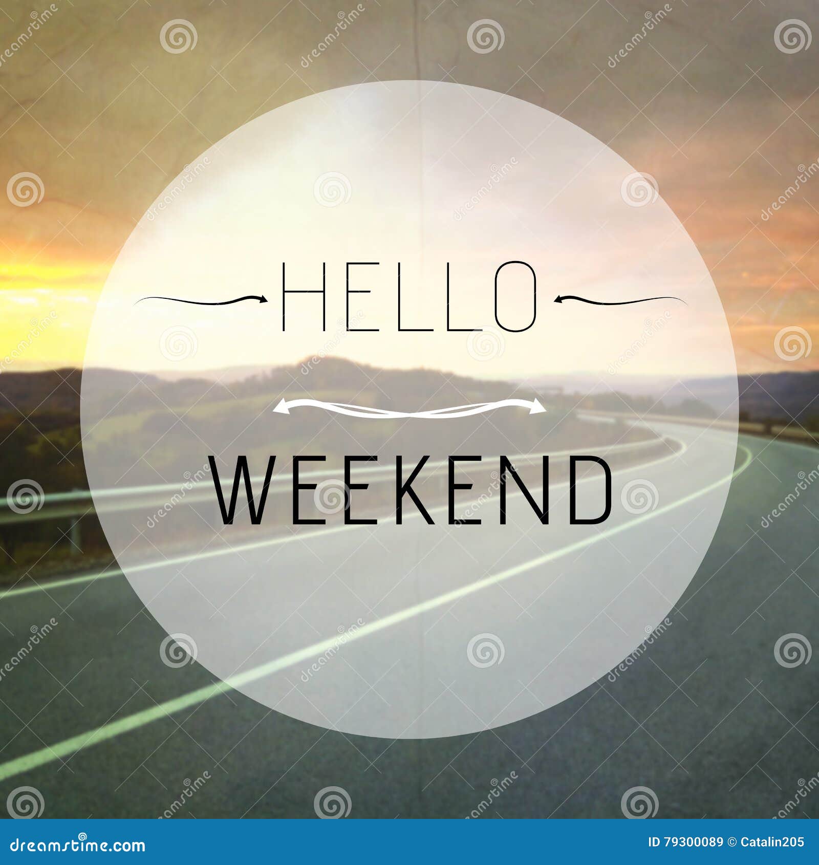 Typographic Message with Hello Weekend Phrase Stock Illustration ...