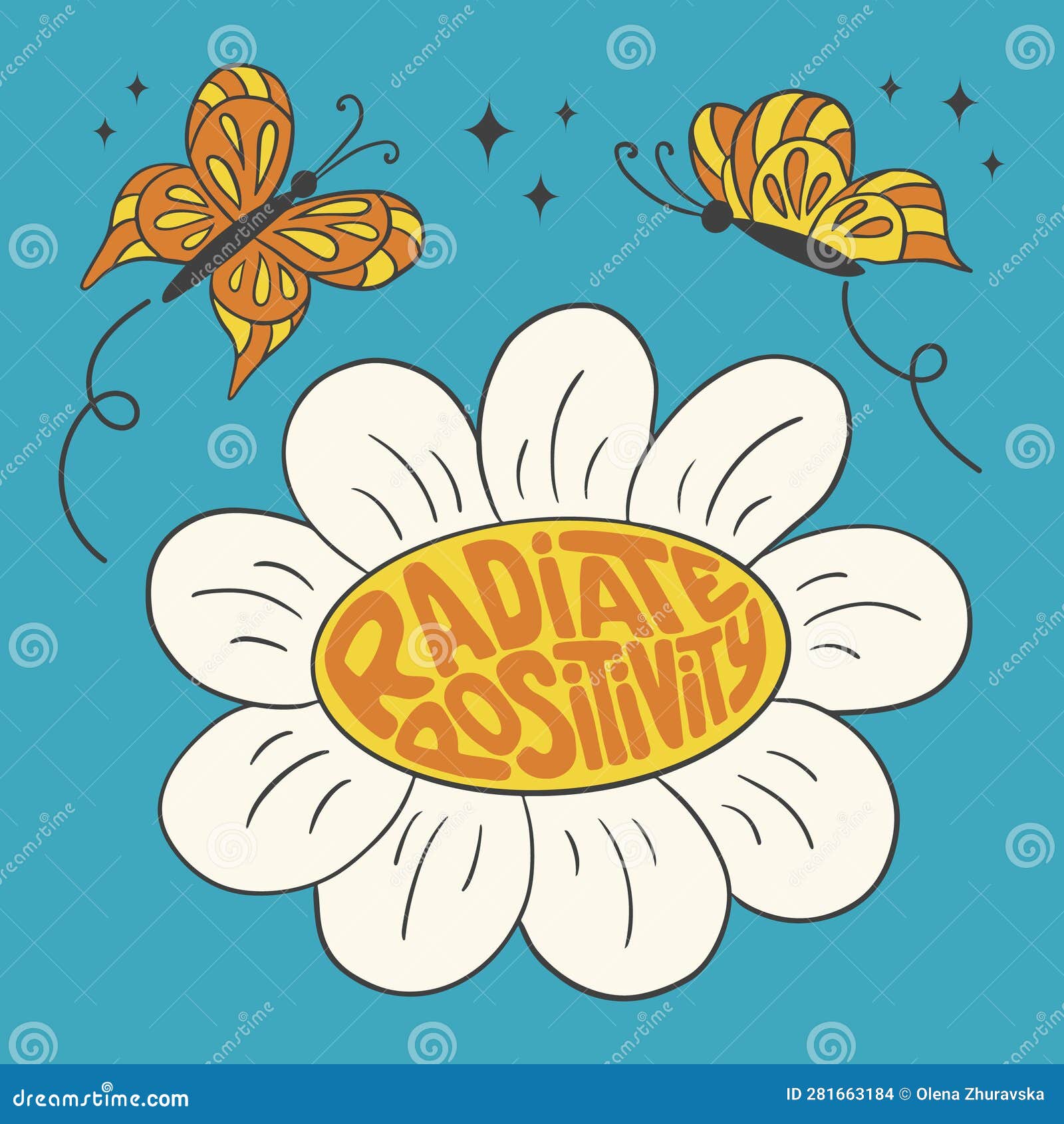 Typographic Poster with Daisy in Retro Style Stock Vector ...
