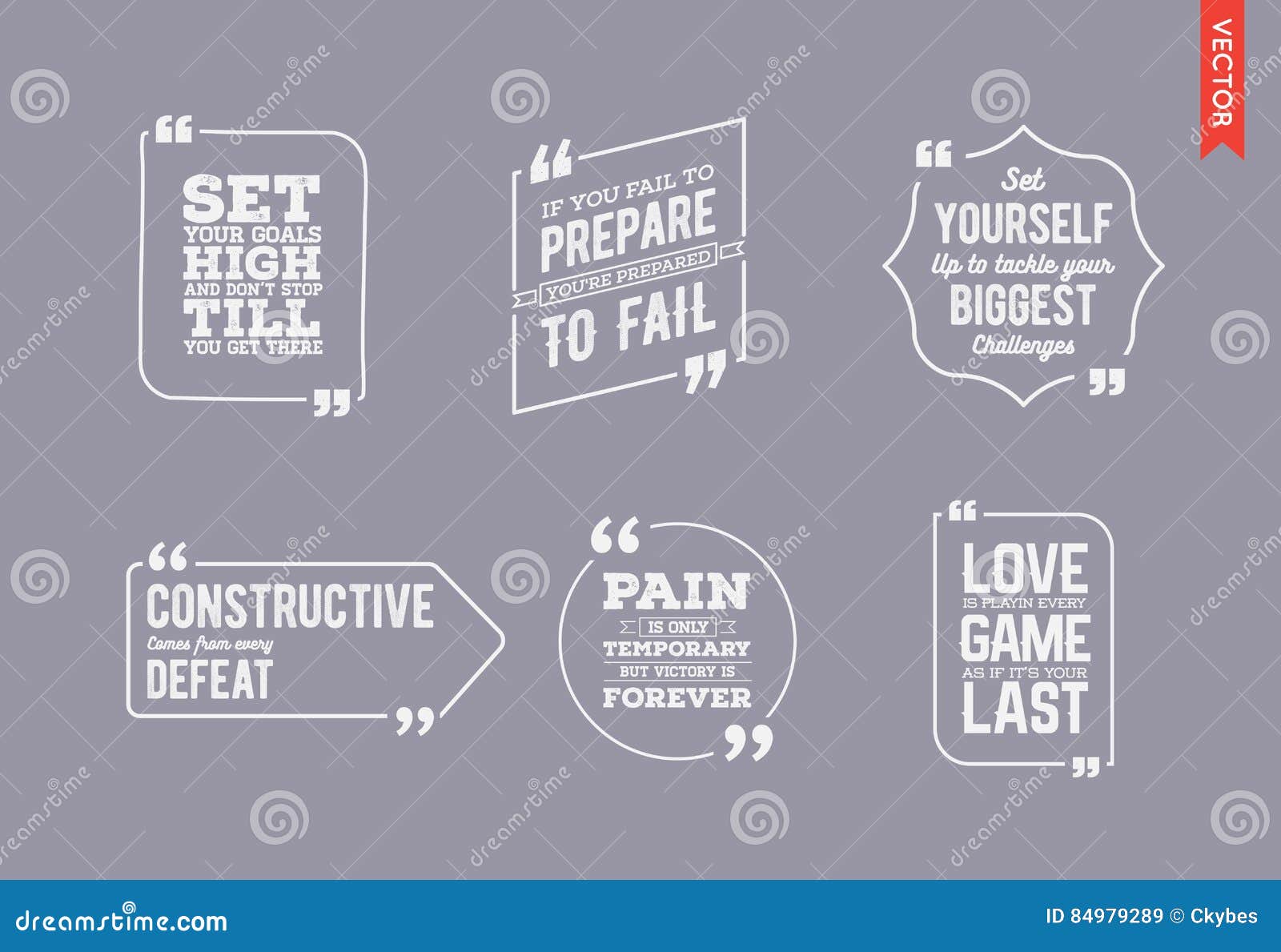 Typographic Quote Template. Template Vector Set. Trendy Colours Stock ...