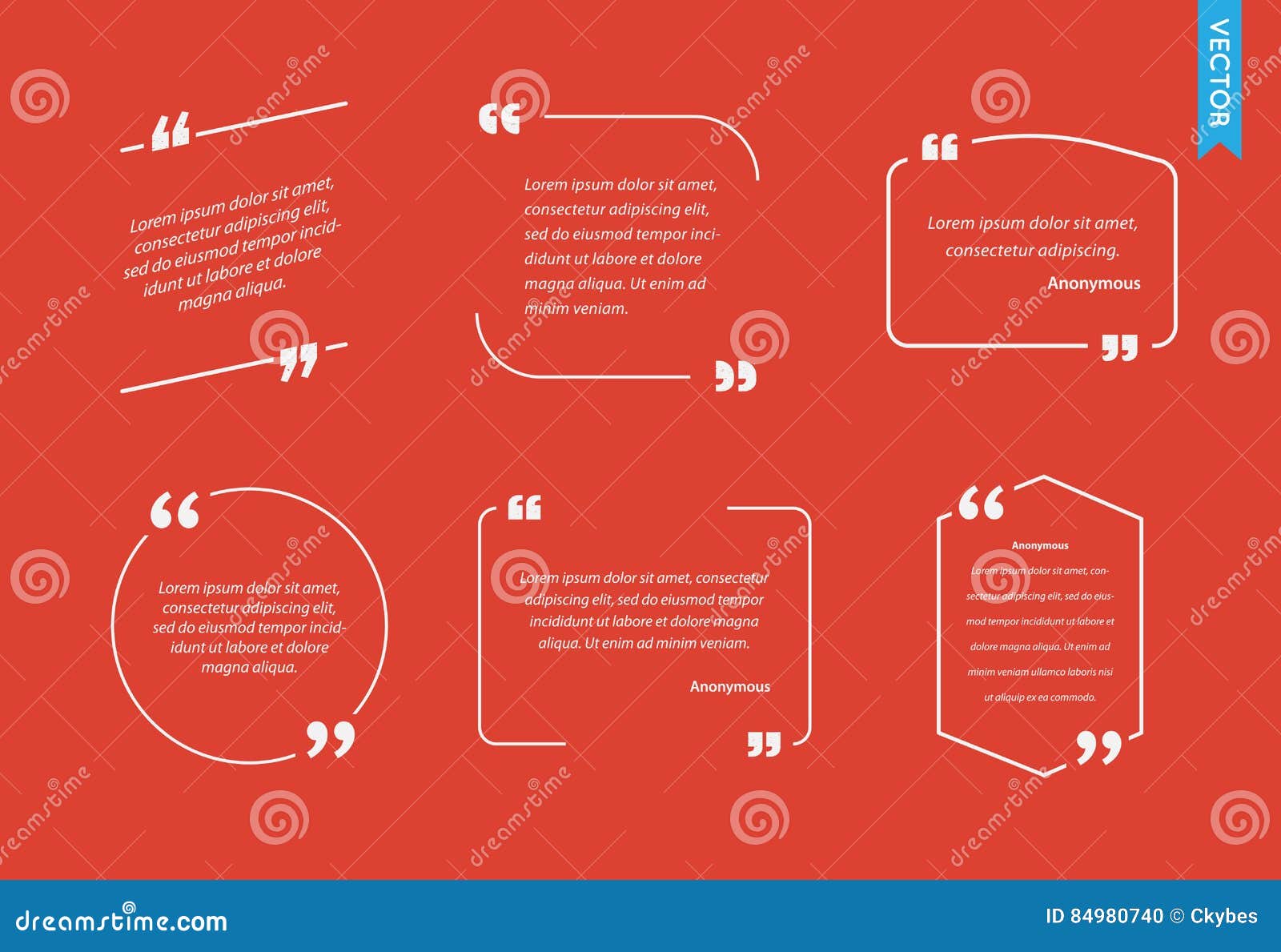 Typographic Quote Template. Template Vector Set. Trendy Colours Stock ...