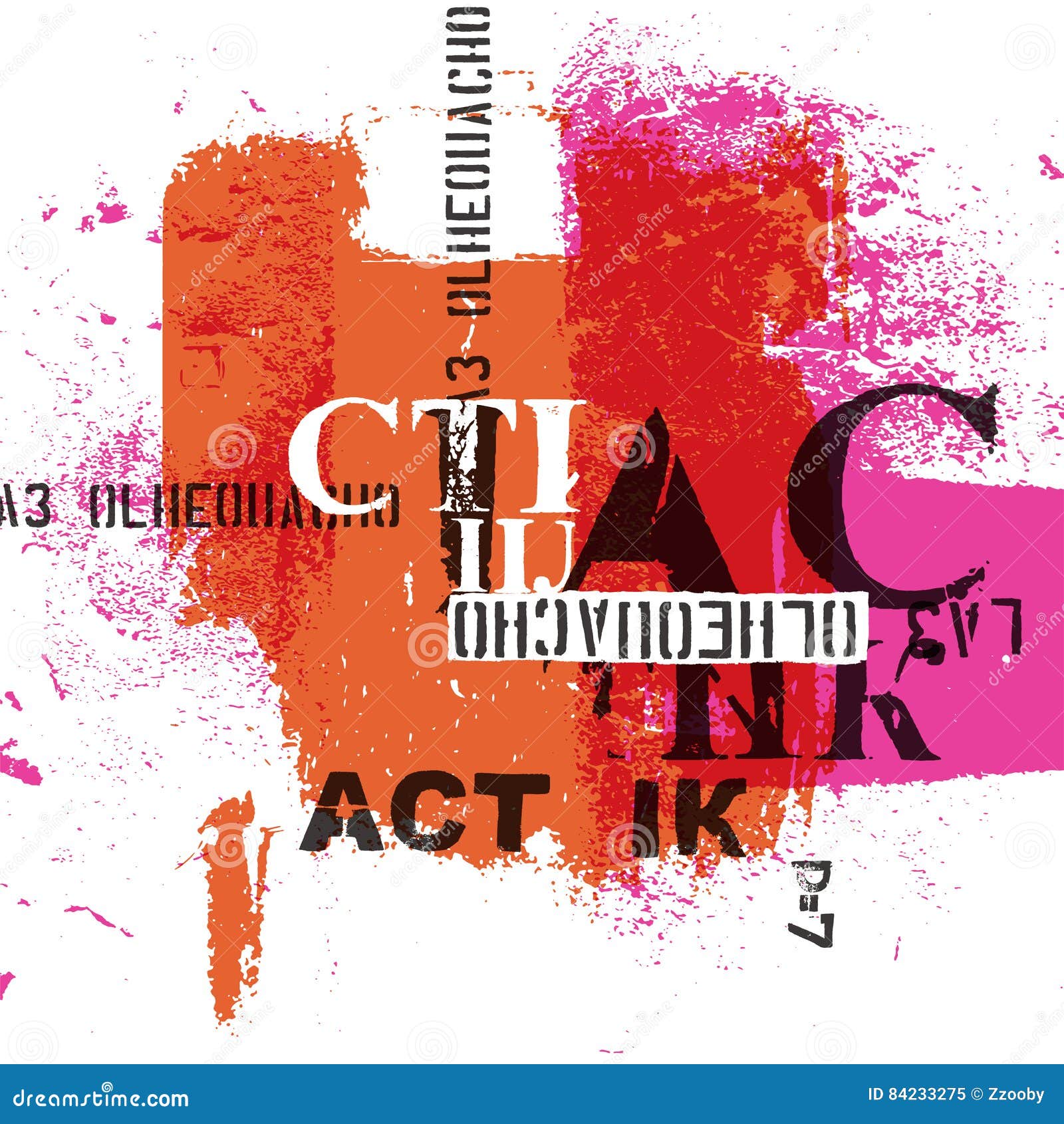 Typographic Retro Grunge Abstract Background with Signs. Vector ...