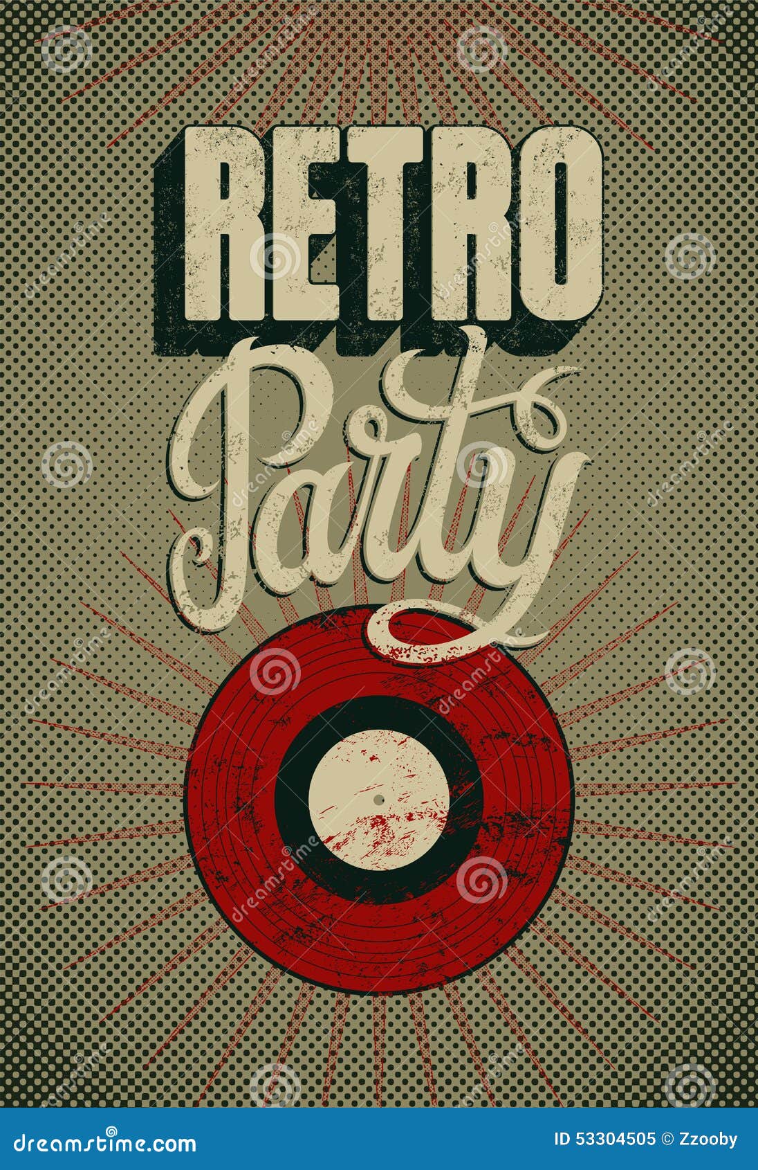 Typographic Retro Party Grunge Poster Design. Vector Illustration ...