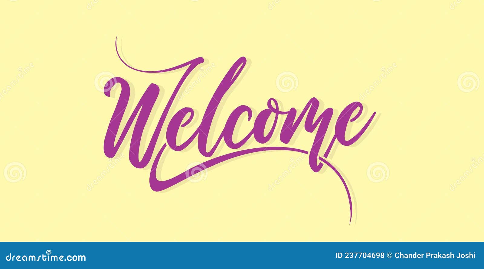 Typographic Template Design of Welcome. Creative Calligraphy of Welcome ...