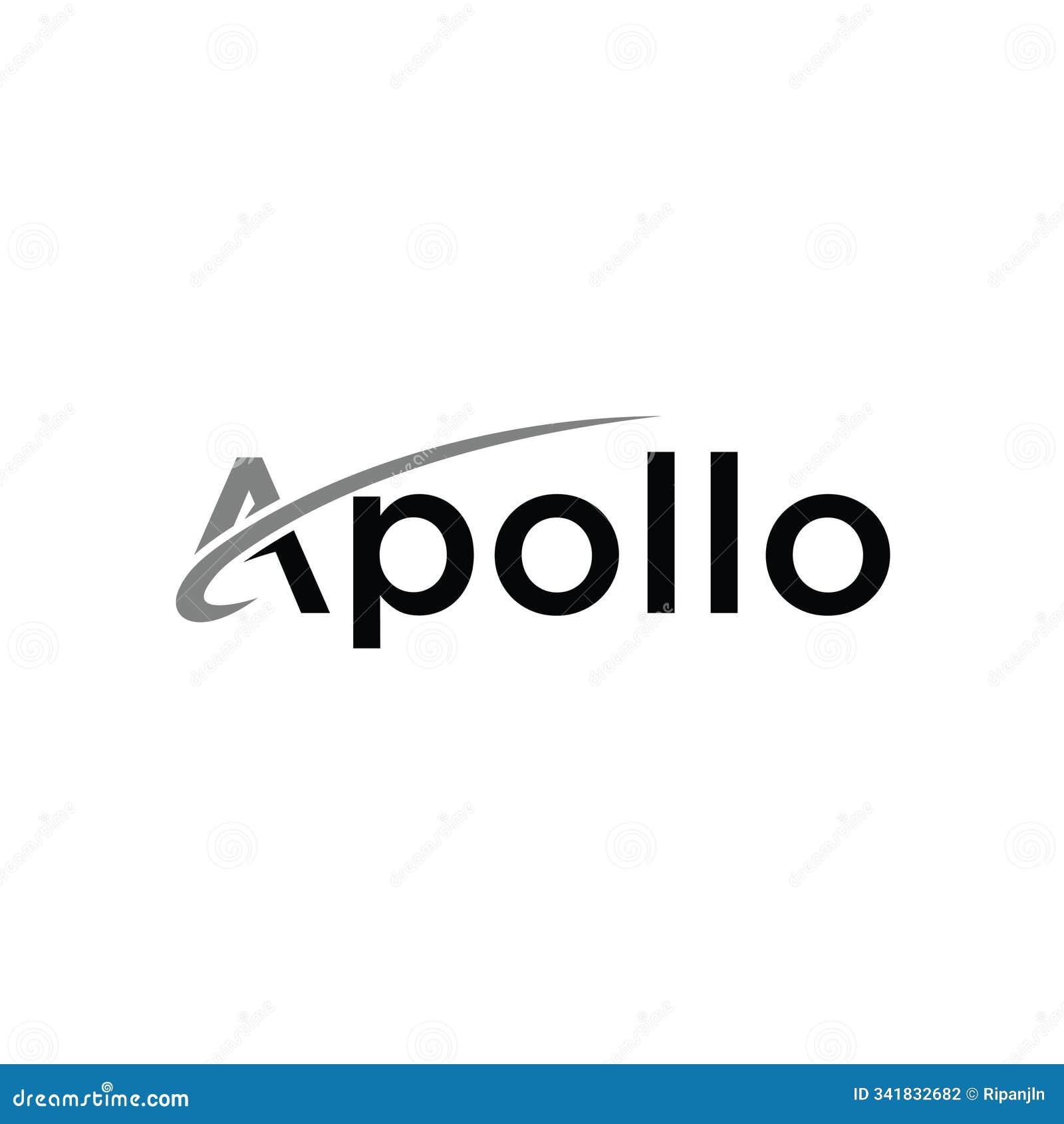 Typographic Text Apollo Logo Design Stock Illustration - Illustration ...