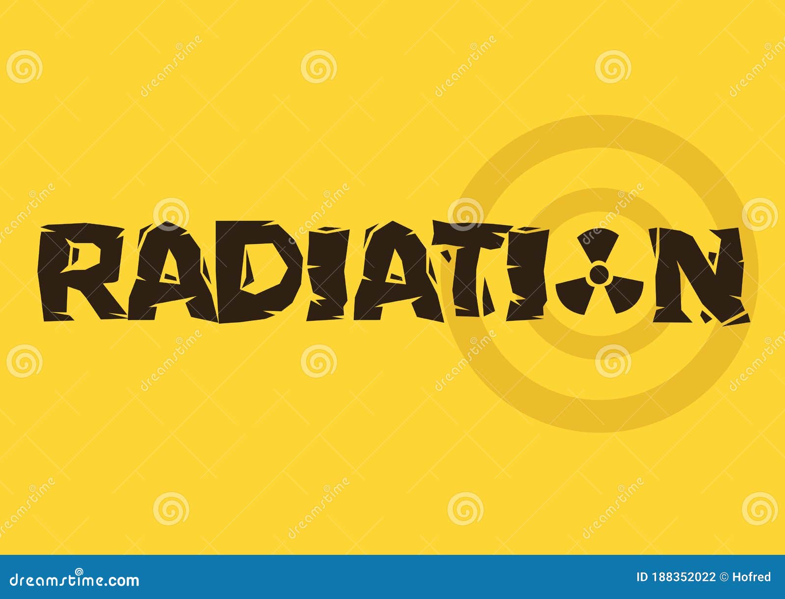 Typographic Text Design of Radiation with a Symbol. Concept of Danger ...