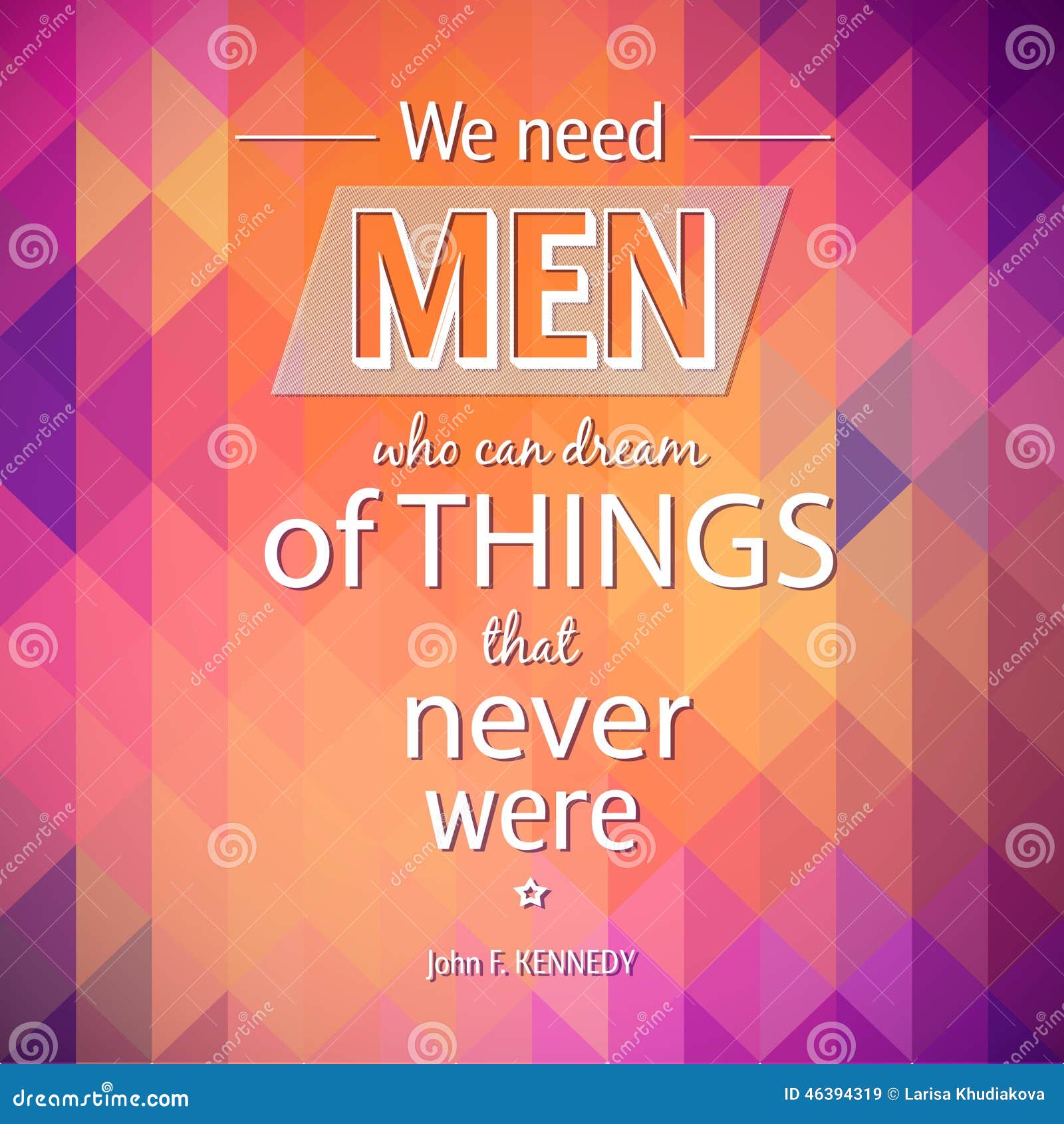 Typographical Background Illustration with Quote of John F. Kennedy ...