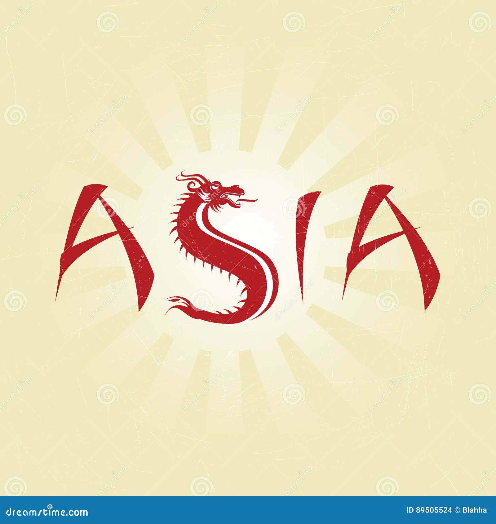 Typographie De Dragon De L'Asie Illustration Stock - Illustration du ...