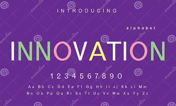 Innovation Font. Elegant Alphabet Letters Font and Number Stock Vector ...