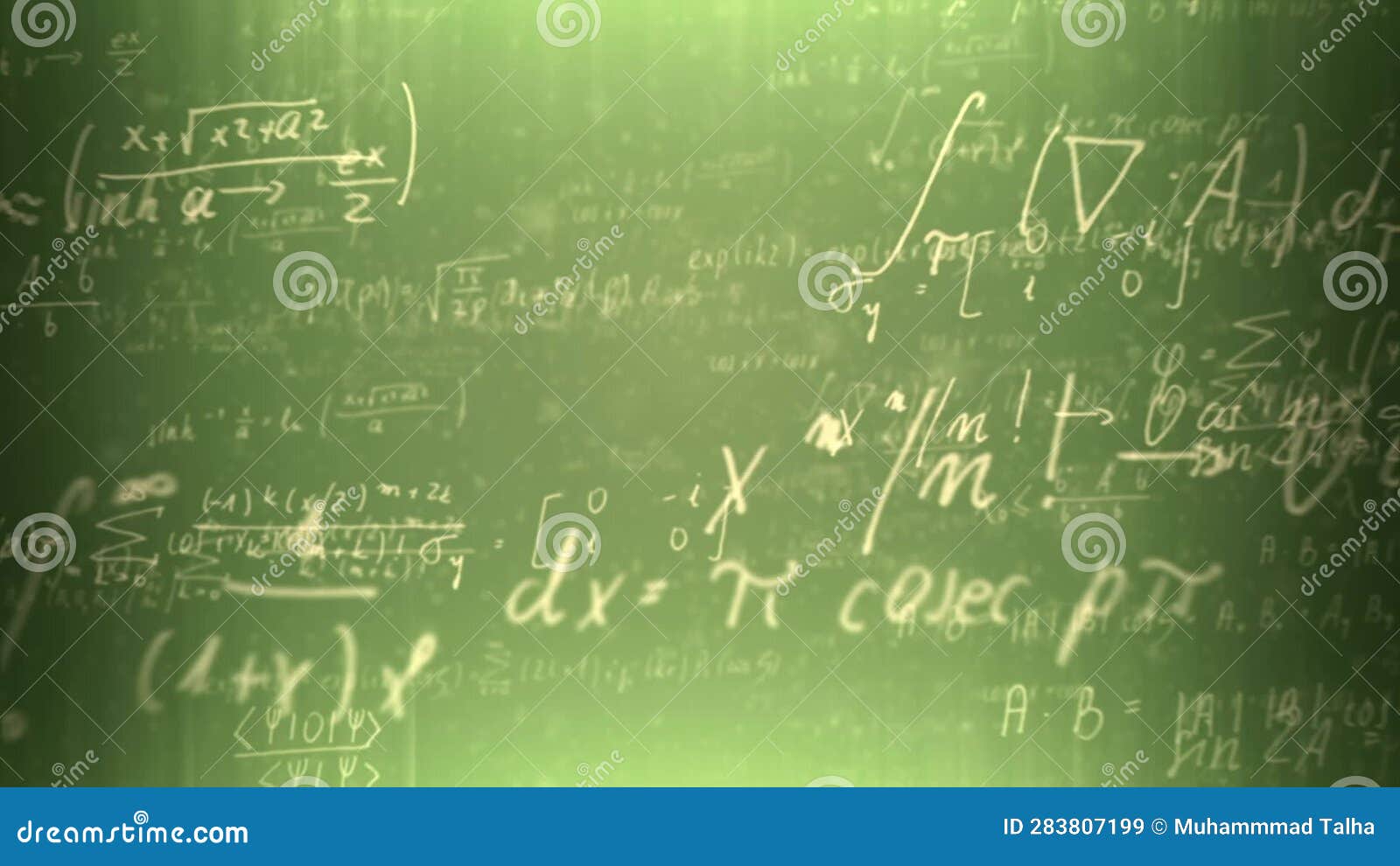 Presentation Of The Mathematical Formulas With Symbols Numbers And