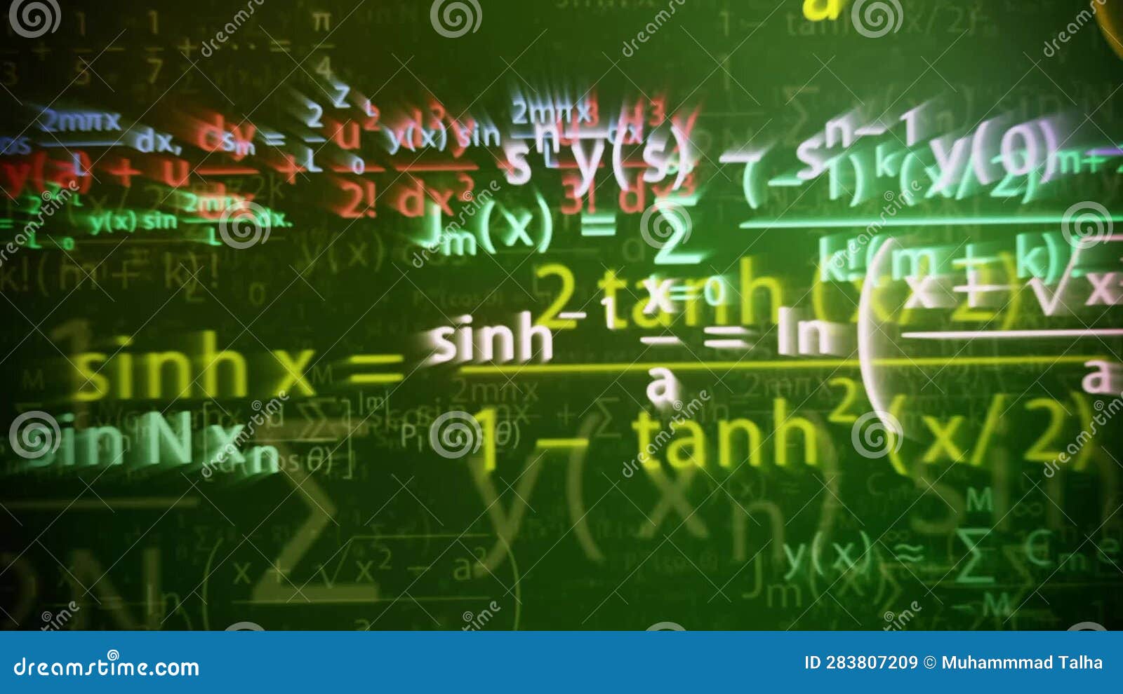 Presentation Of The Mathematical Formulas With Symbols Numbers And