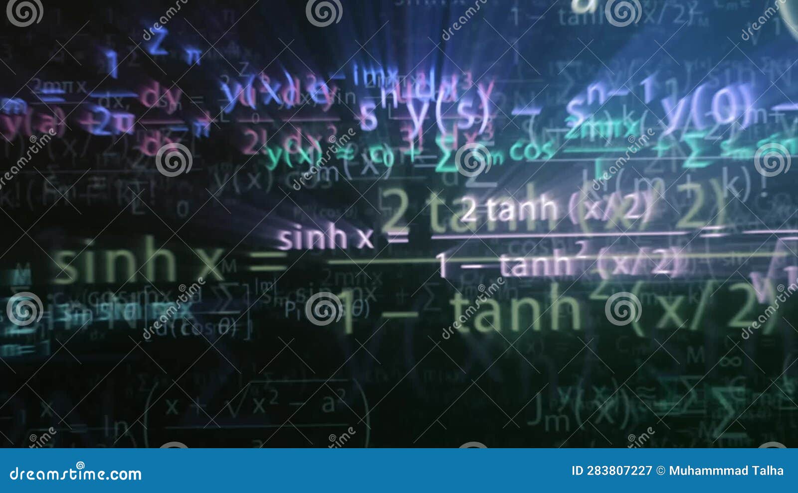 Presentation Of The Mathematical Formulas With Symbols Numbers And