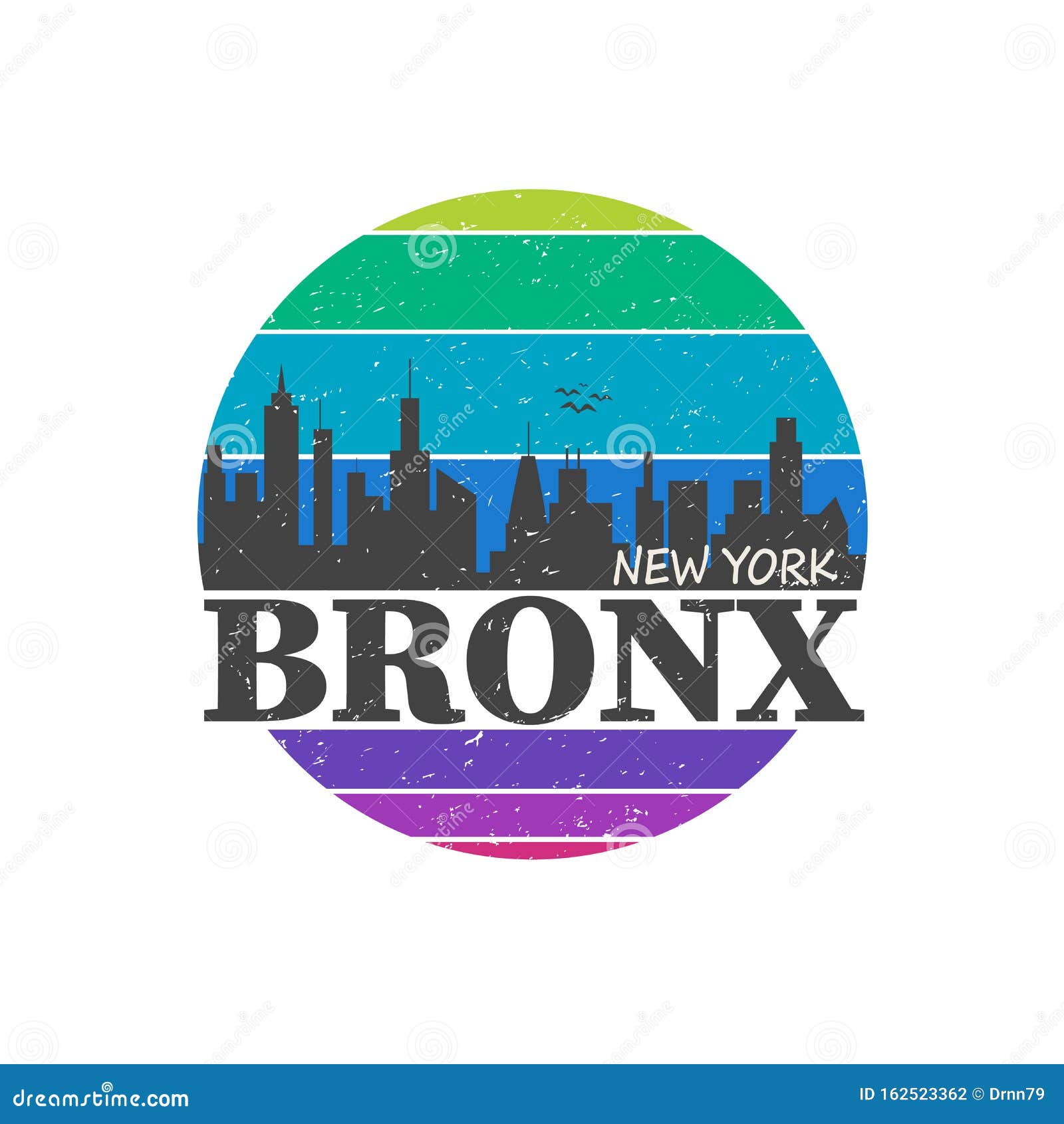 Typography Bronx for Print T Shirt on a White Background Stock Vector ...