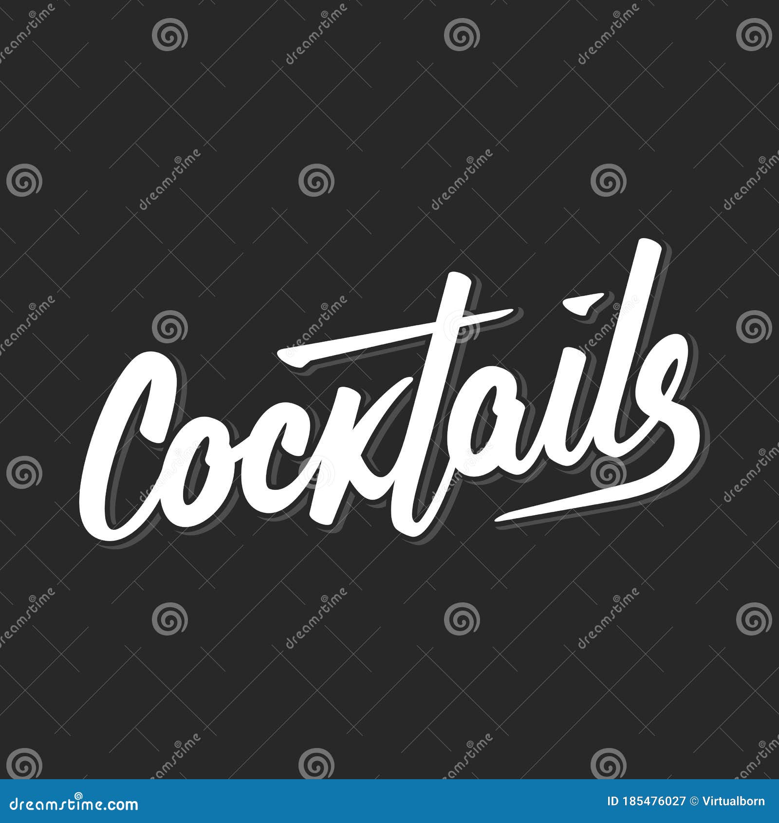 Typography Calligraphy Sign Text Vector Cocktails Illustration Stock ...