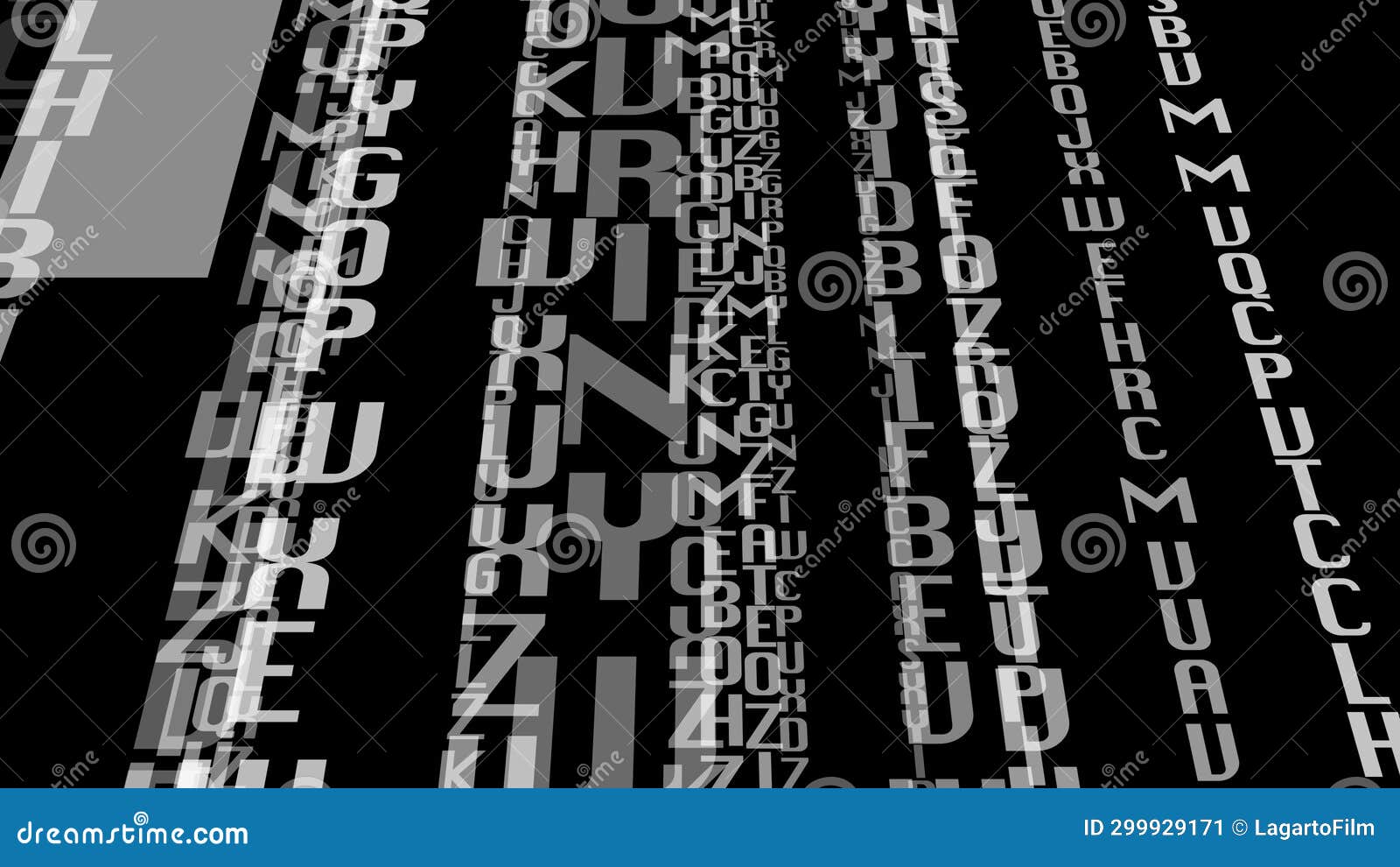 Letters in Chaotic Typography Pattern on Black Background Abstract ...