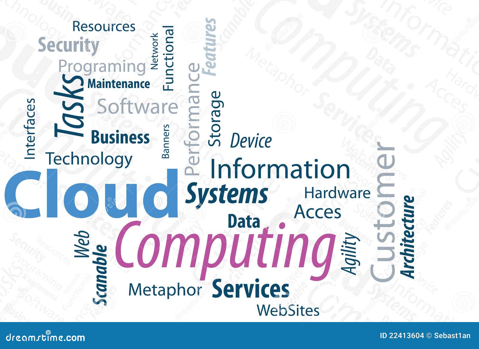 Typography Cloud Computing stock vector. Illustration of agency - 22413604