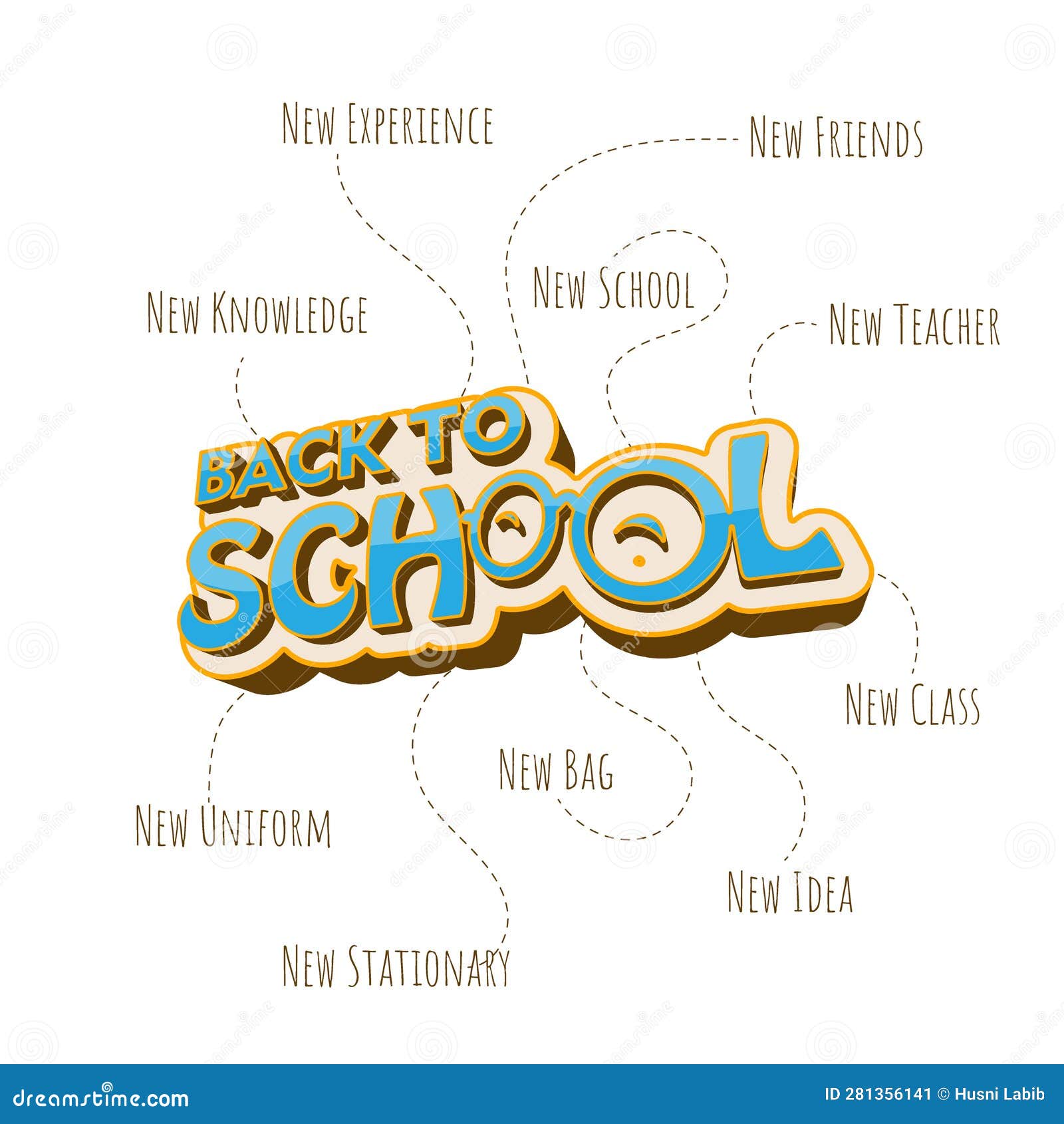 Typography Design of Back To School with 3d Design and Flying Text for ...