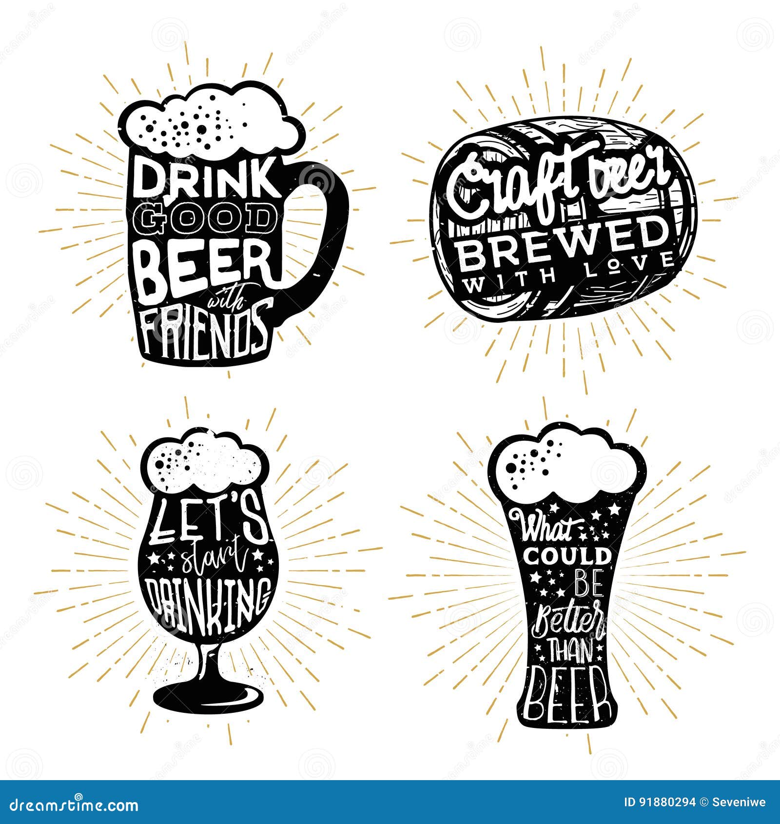 Typography Design of Beers. Texts in Different Beer Themed Objects ...