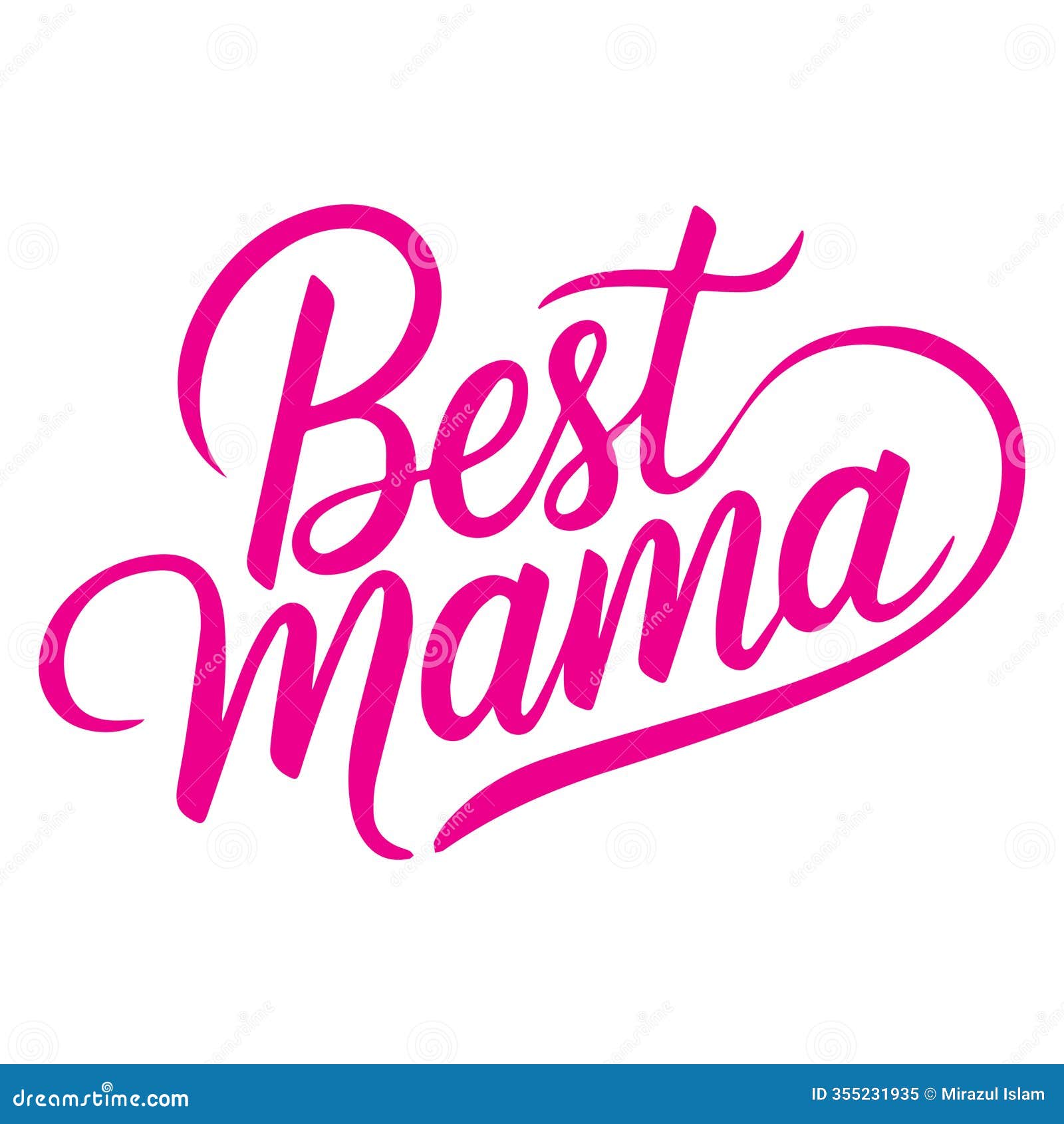 Typography Design Best Mama White Background Stock Vector ...