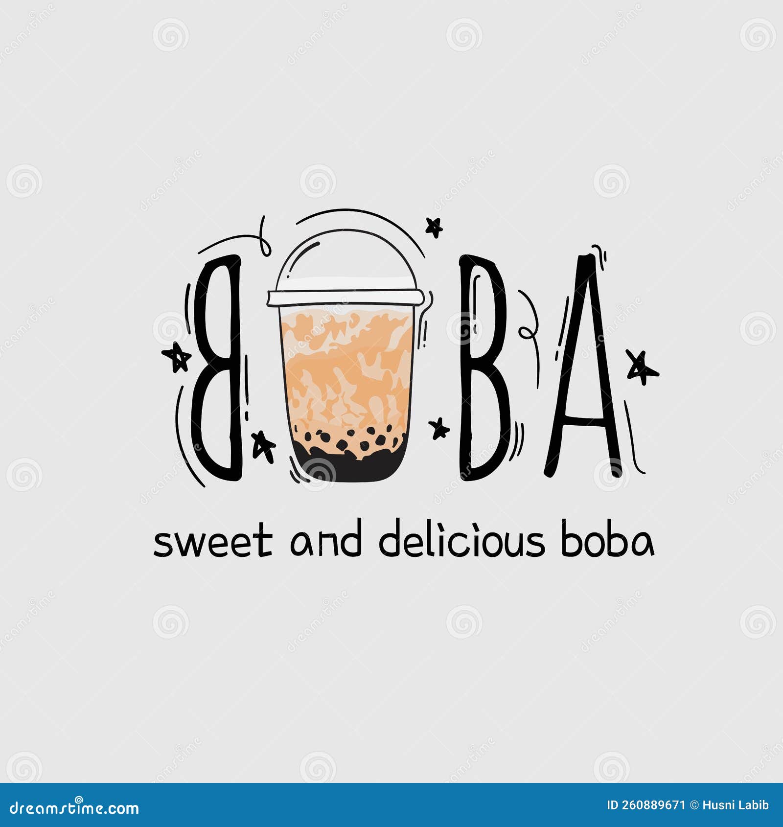Typography Design of Boba for Boba Drink Logo Design for Beverage ...