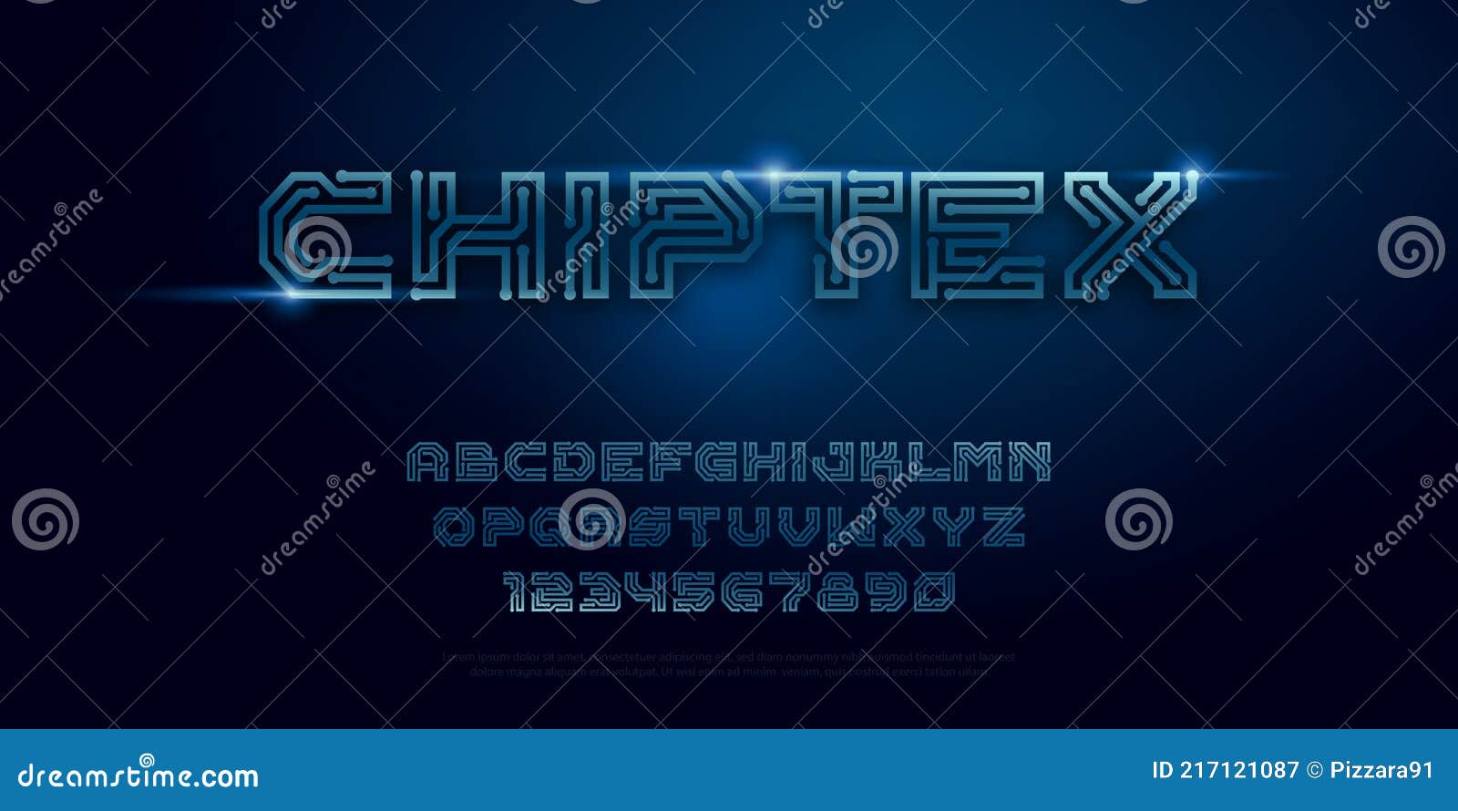 Typography Digital Chip Design Vector Illustration Stock Vector ...