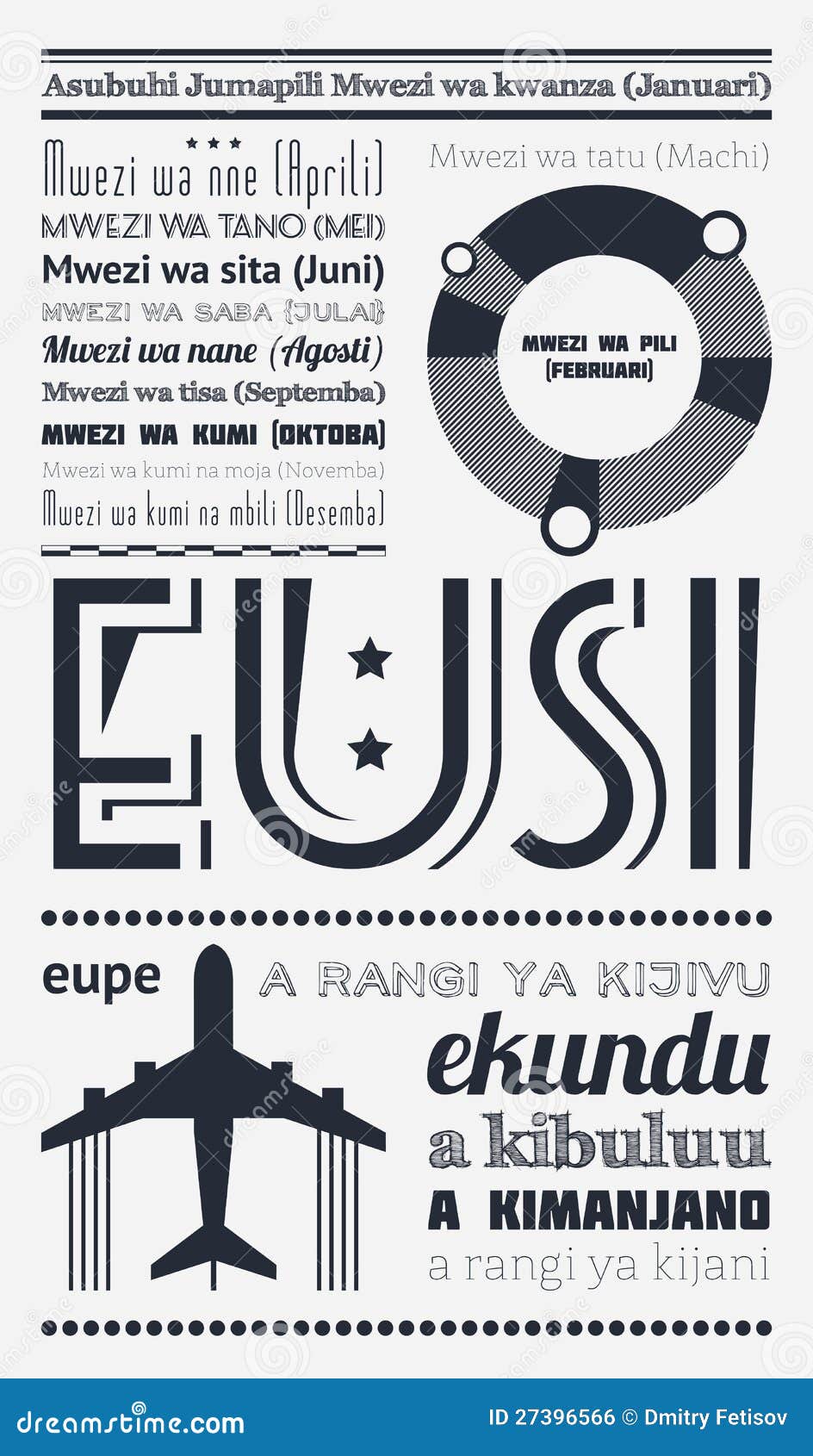 Typography with Elements of Infographics Stock Vector - Illustration of ...