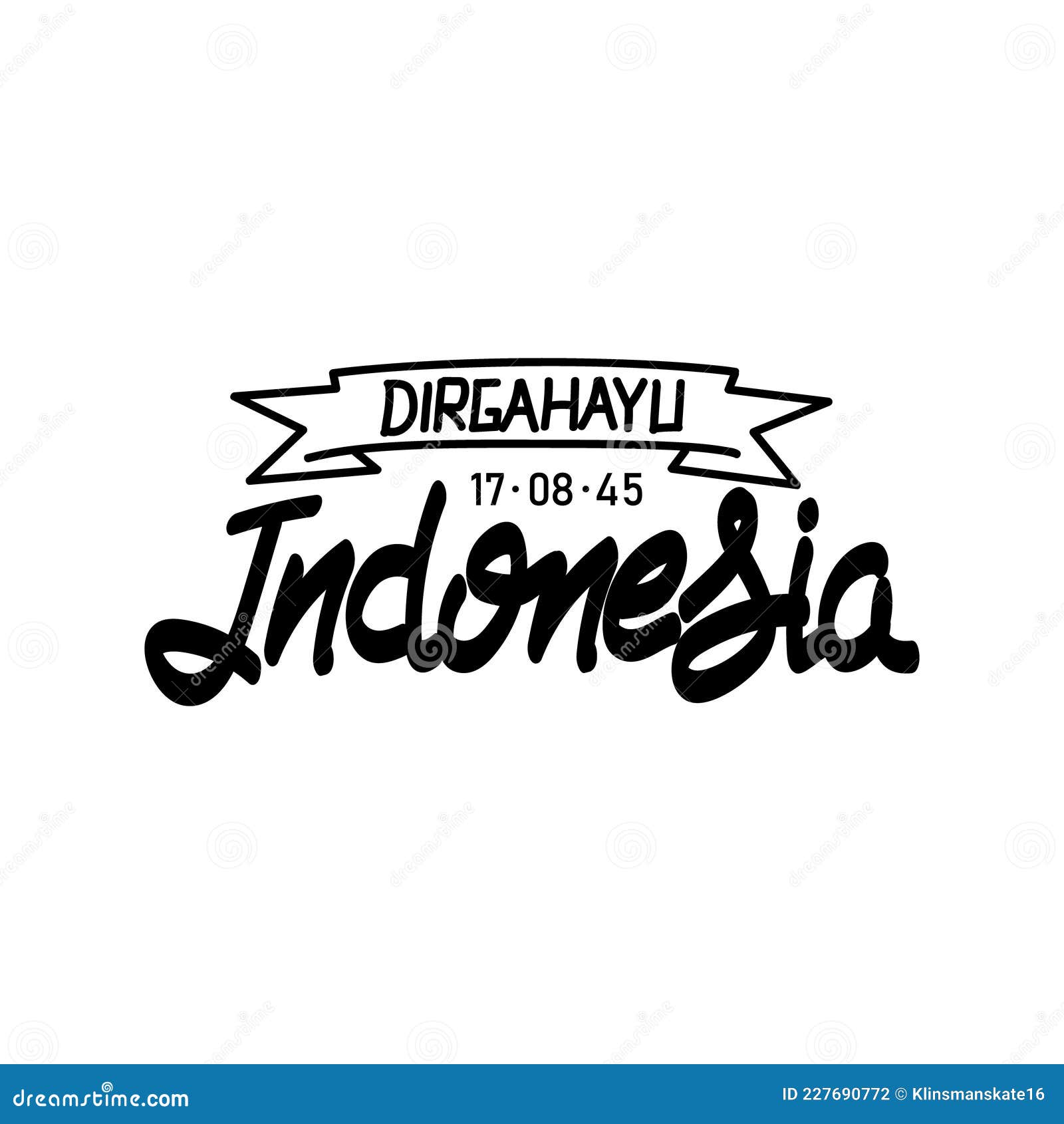 Typography Hand Drawn Lettering Dirgahayu Indonesia Design Stock Vector ...