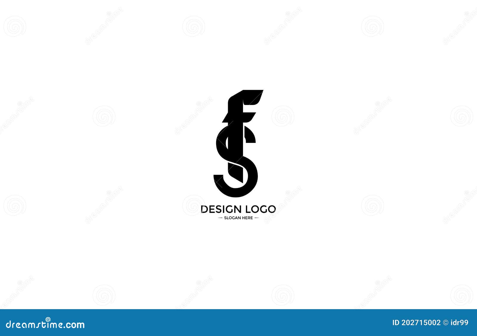 Typography Letter FS Linked Monogram Design Logo Stock Illustration ...