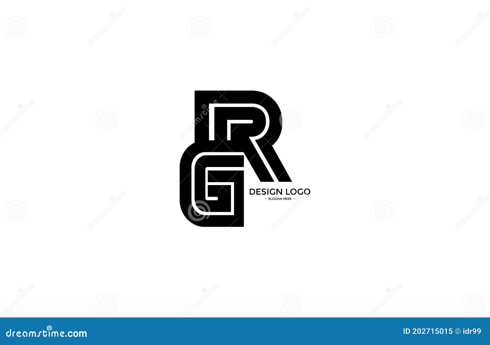 Typography Letter GR Linked Linear Monogram Design Logo Stock ...