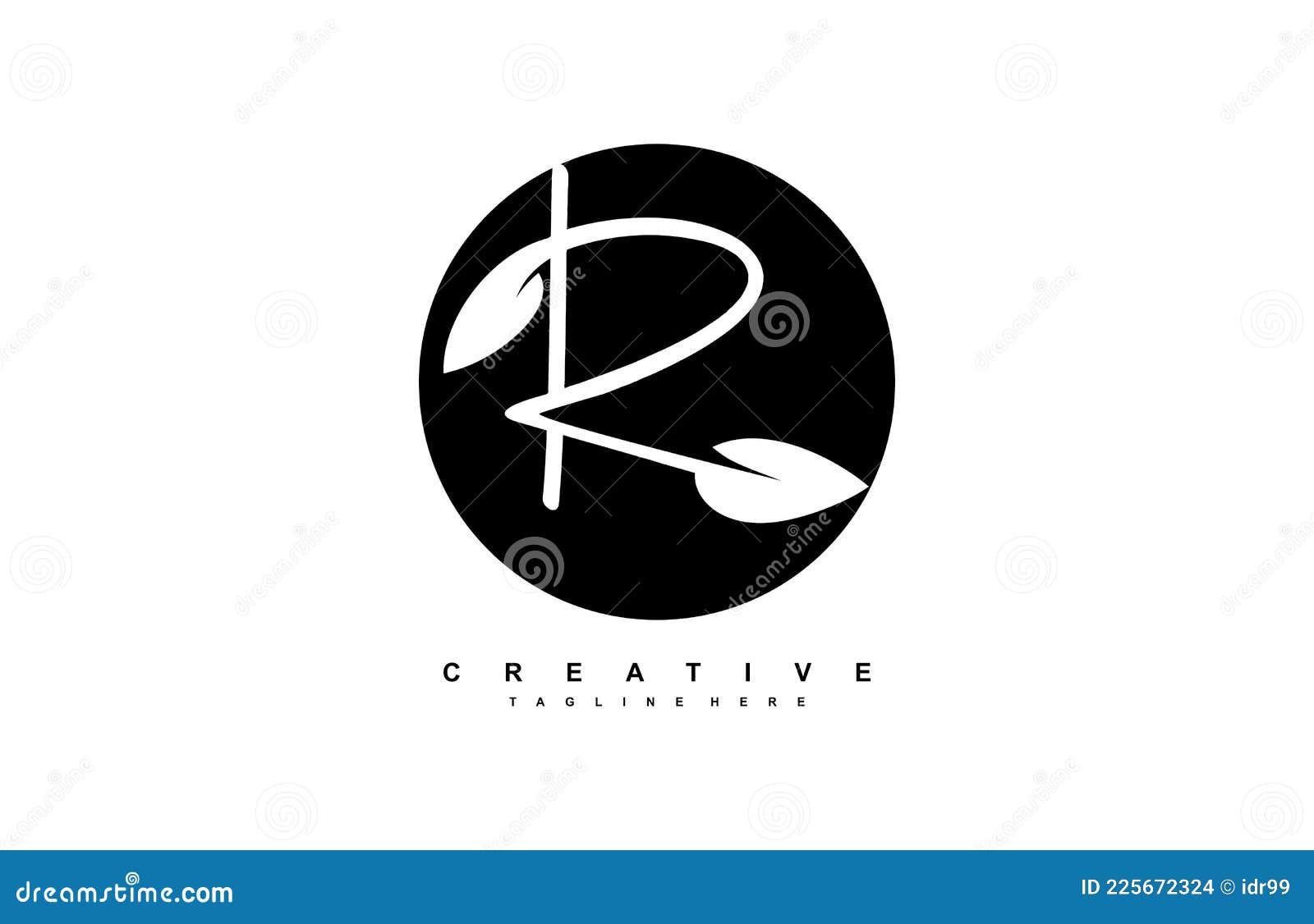 Typography Letter R Combine Leaf Logo Stock Illustration - Illustration ...