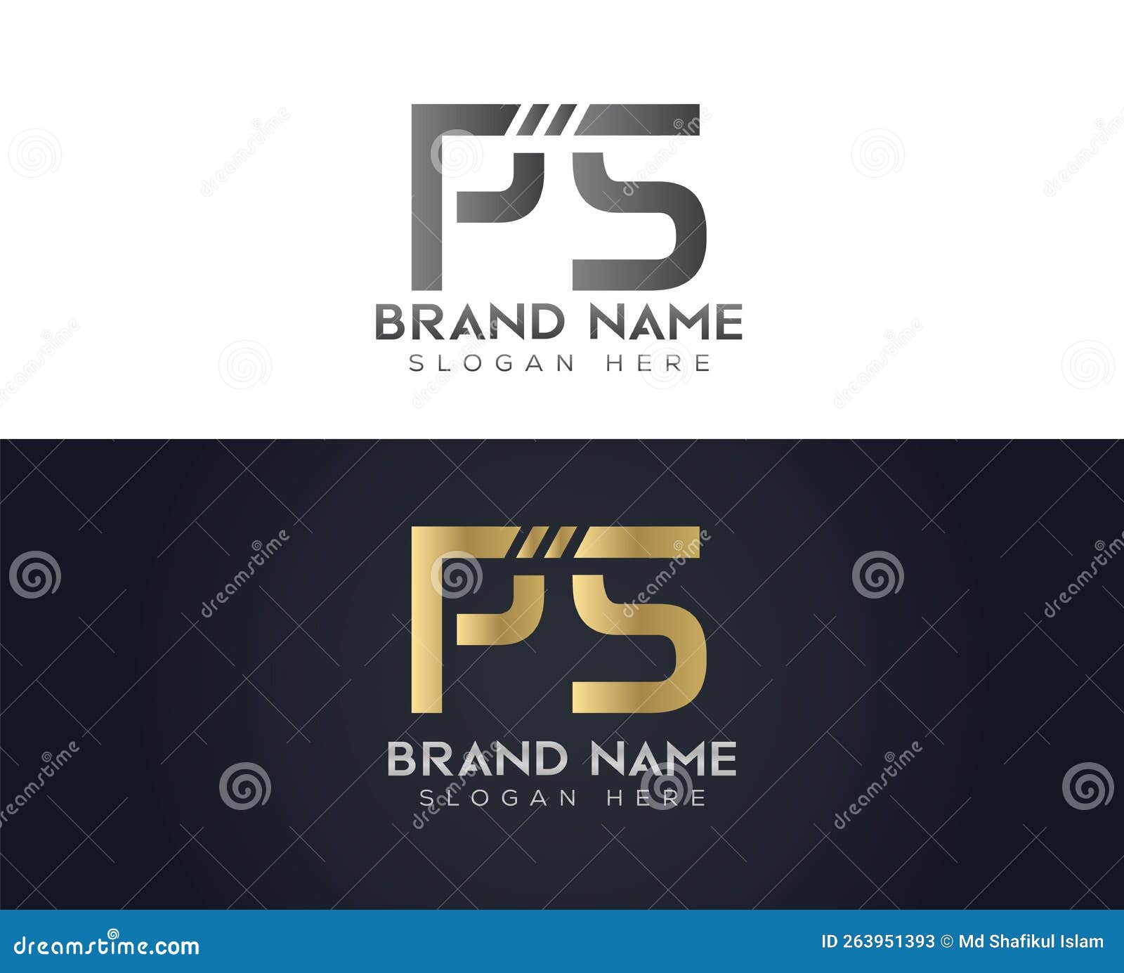 Letter P S Typography Vector Logo Design Stock Vector - Illustration of ...