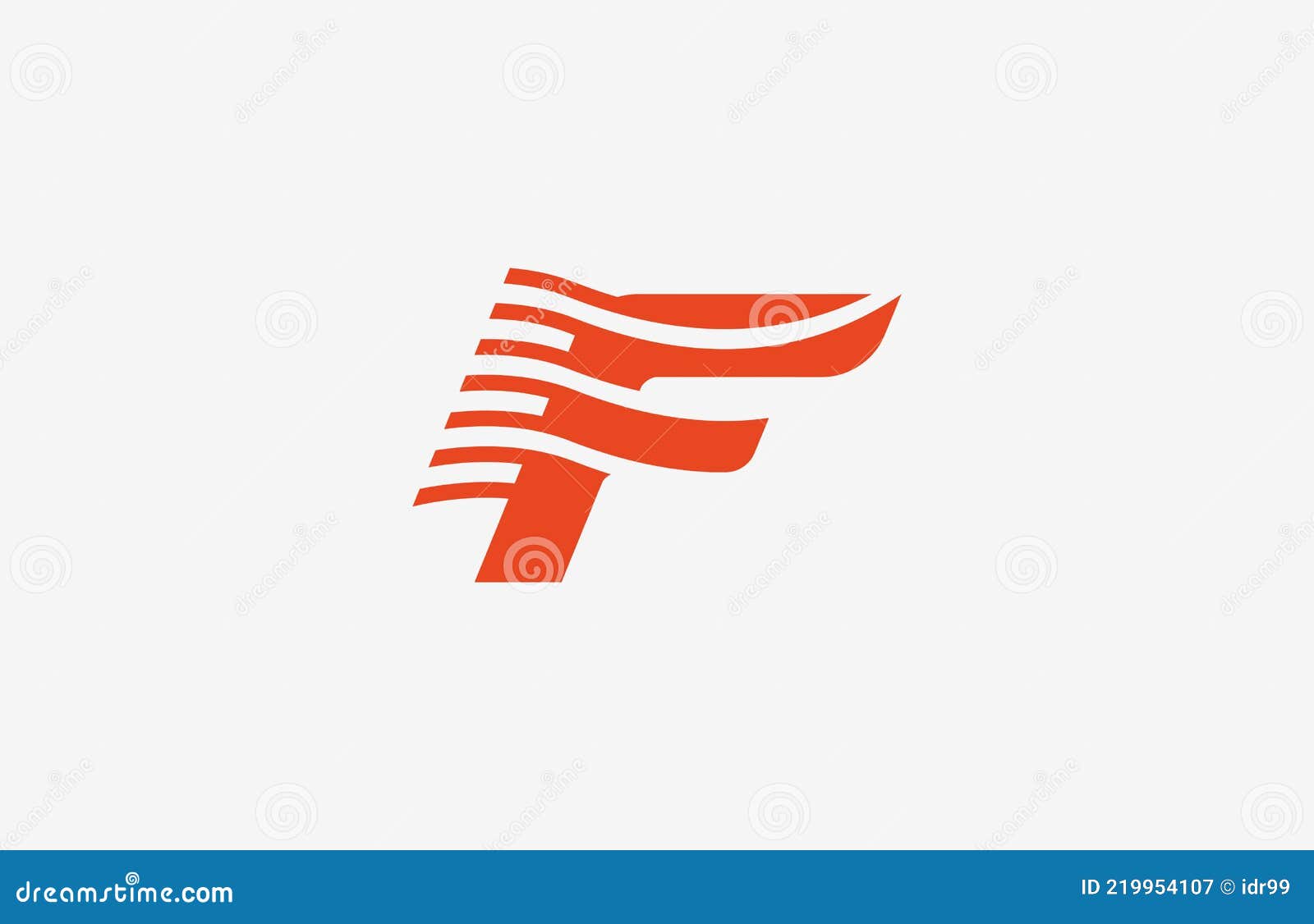 Typography Logogram Letter F Stripes Wavy Stock Vector - Illustration ...