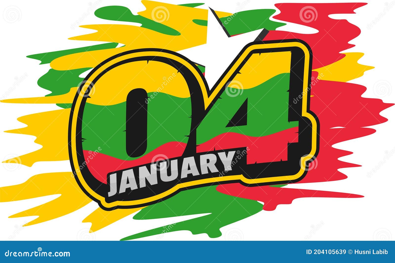 Typography Number of 04 for 04 January Stock Vector - Illustration of ...